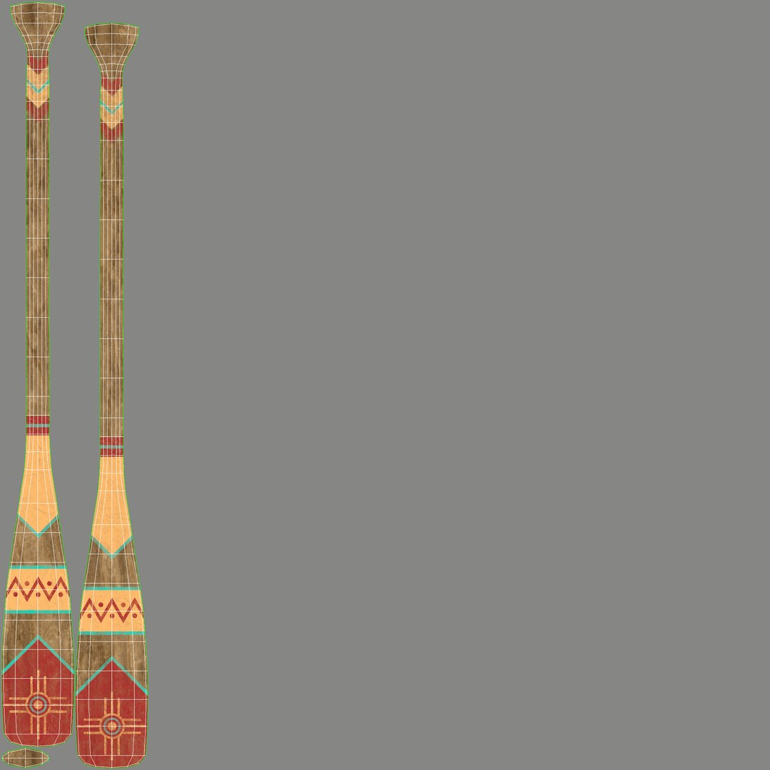 Native Paddles And Canoe 3D Model - TurboSquid 2077910