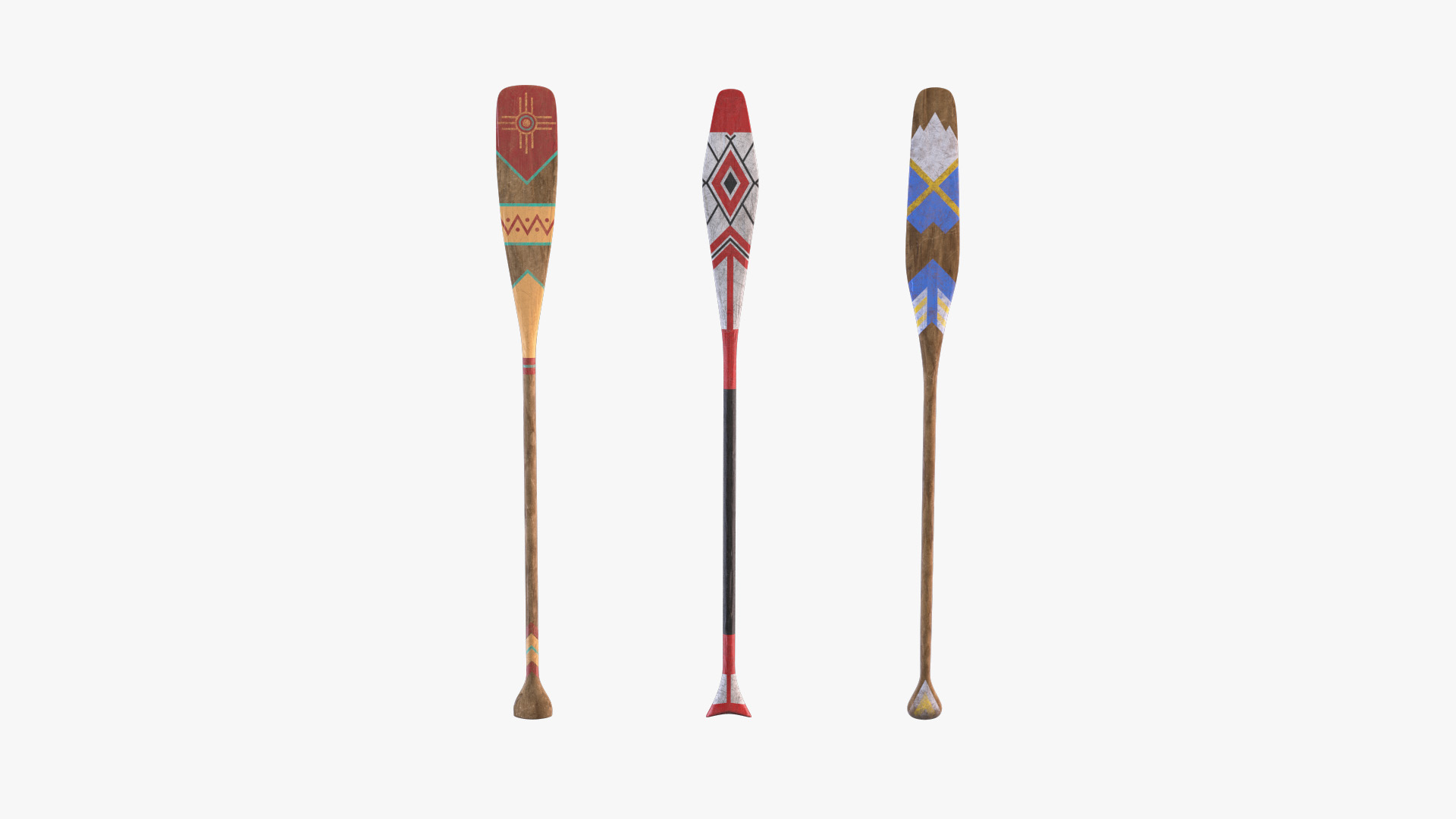 Native Paddles And Canoe 3D Model - TurboSquid 2077910