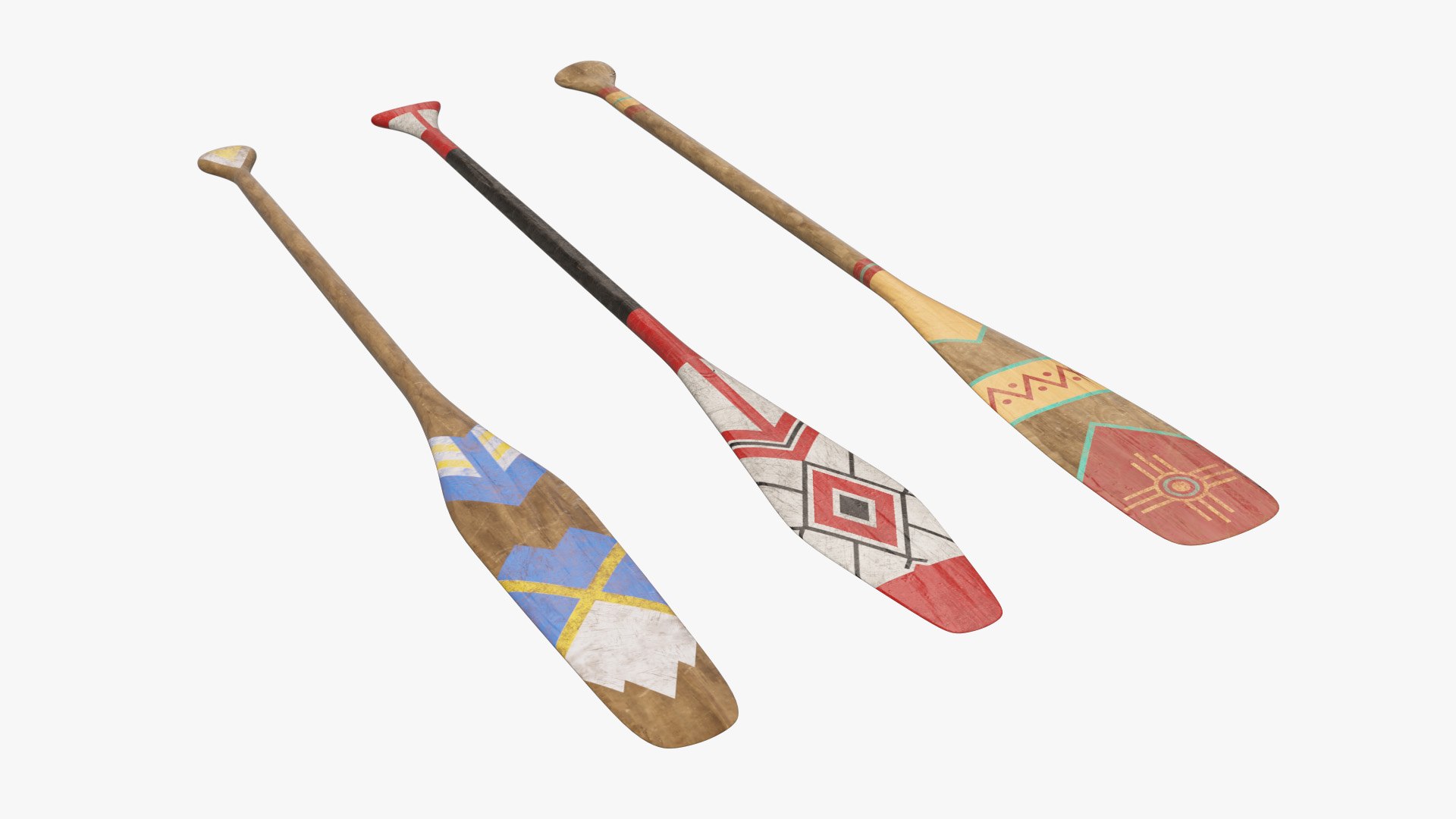 Native Paddles And Canoe 3D Model - TurboSquid 2077910
