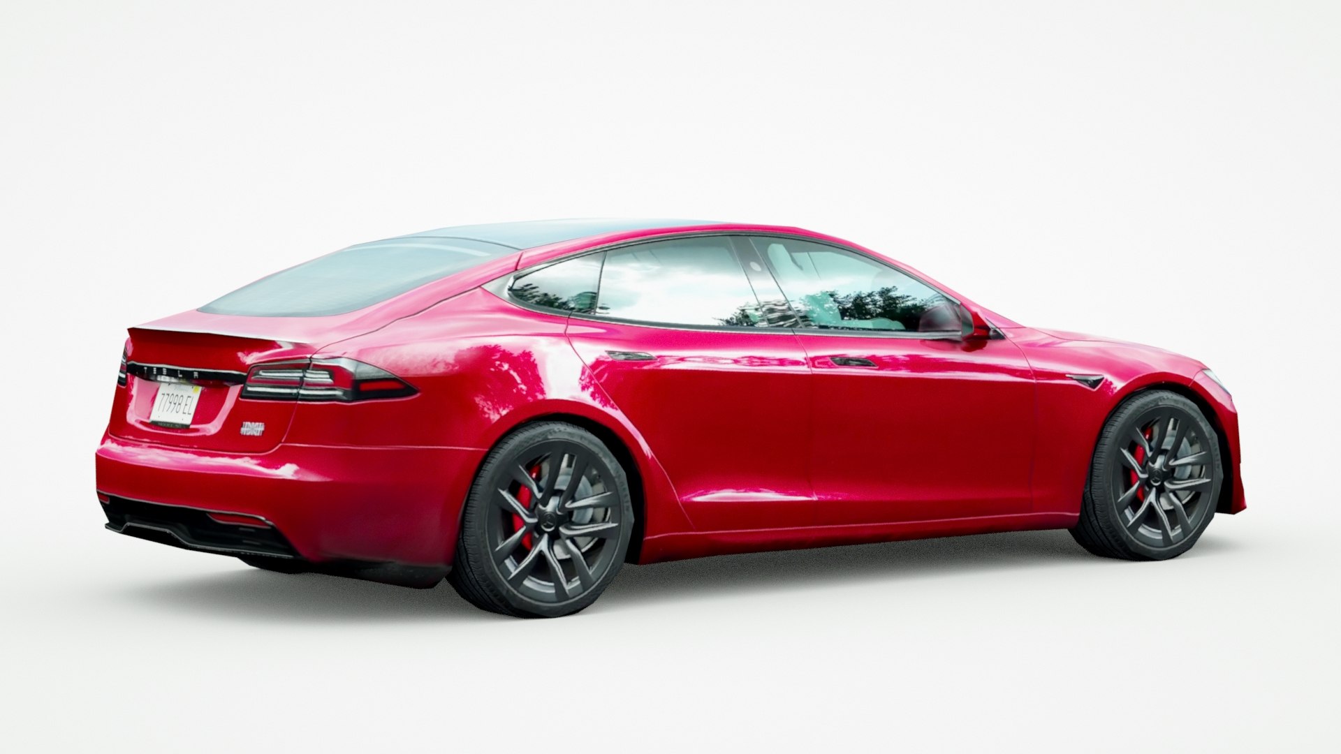 3D Tesla Model S Plaid 2024 Red - TurboSquid 2219804