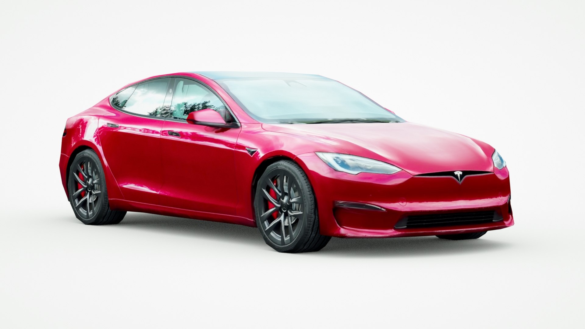 3D Tesla Model S Plaid 2024 Red - TurboSquid 2219804