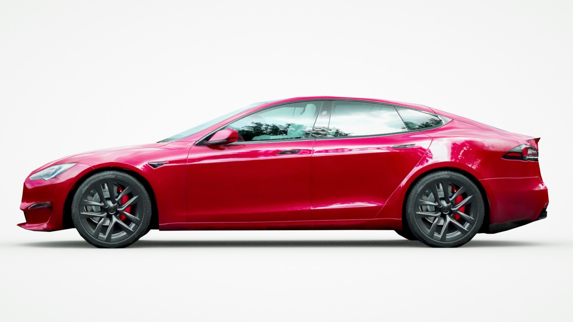 3D Tesla Model S Plaid 2024 Red - TurboSquid 2219804