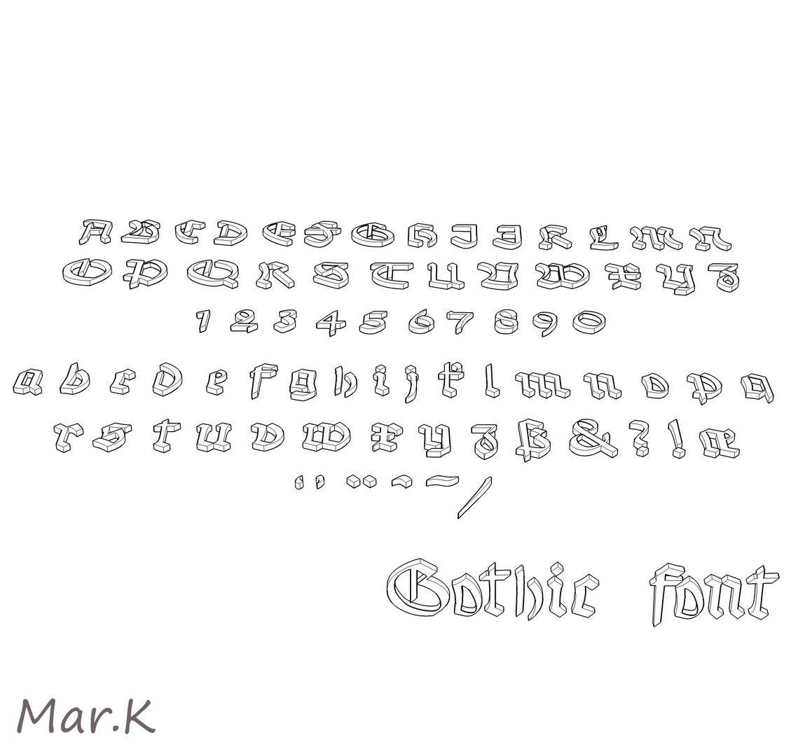 Gothic Font C4d