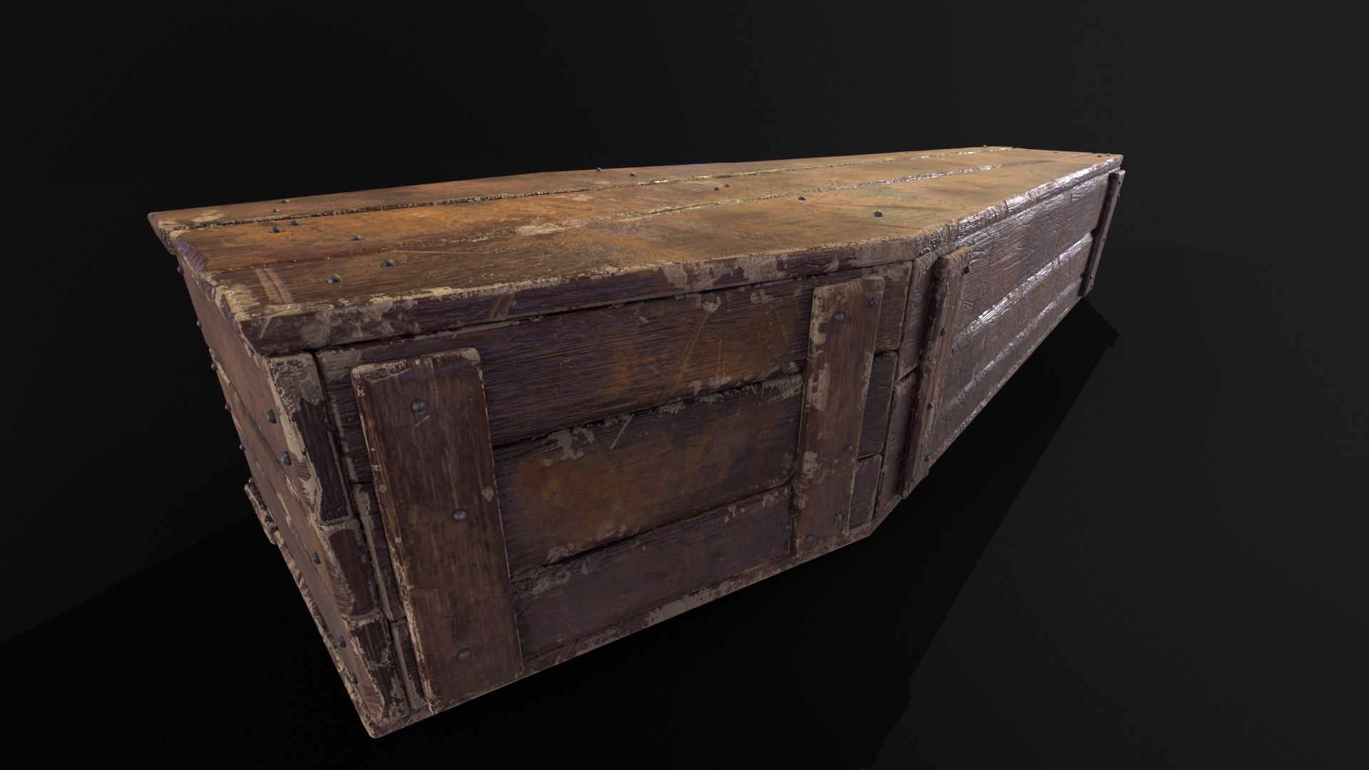 Rustic Wooden Coffin 3D - TurboSquid 2198324