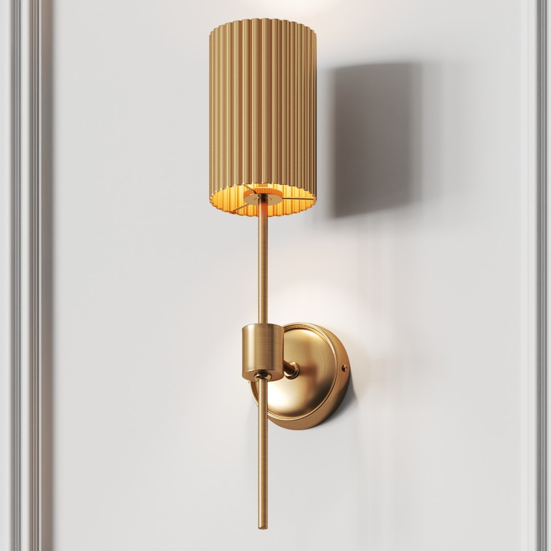 3D Gold Lamp Wall - TurboSquid 1587637