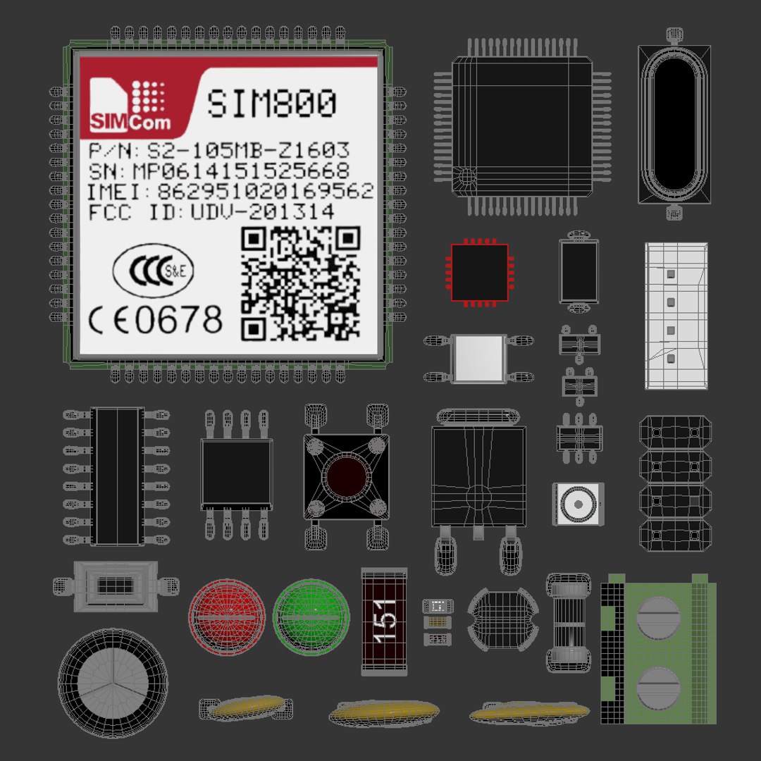 3D Model Electronic Components - TurboSquid 1347098