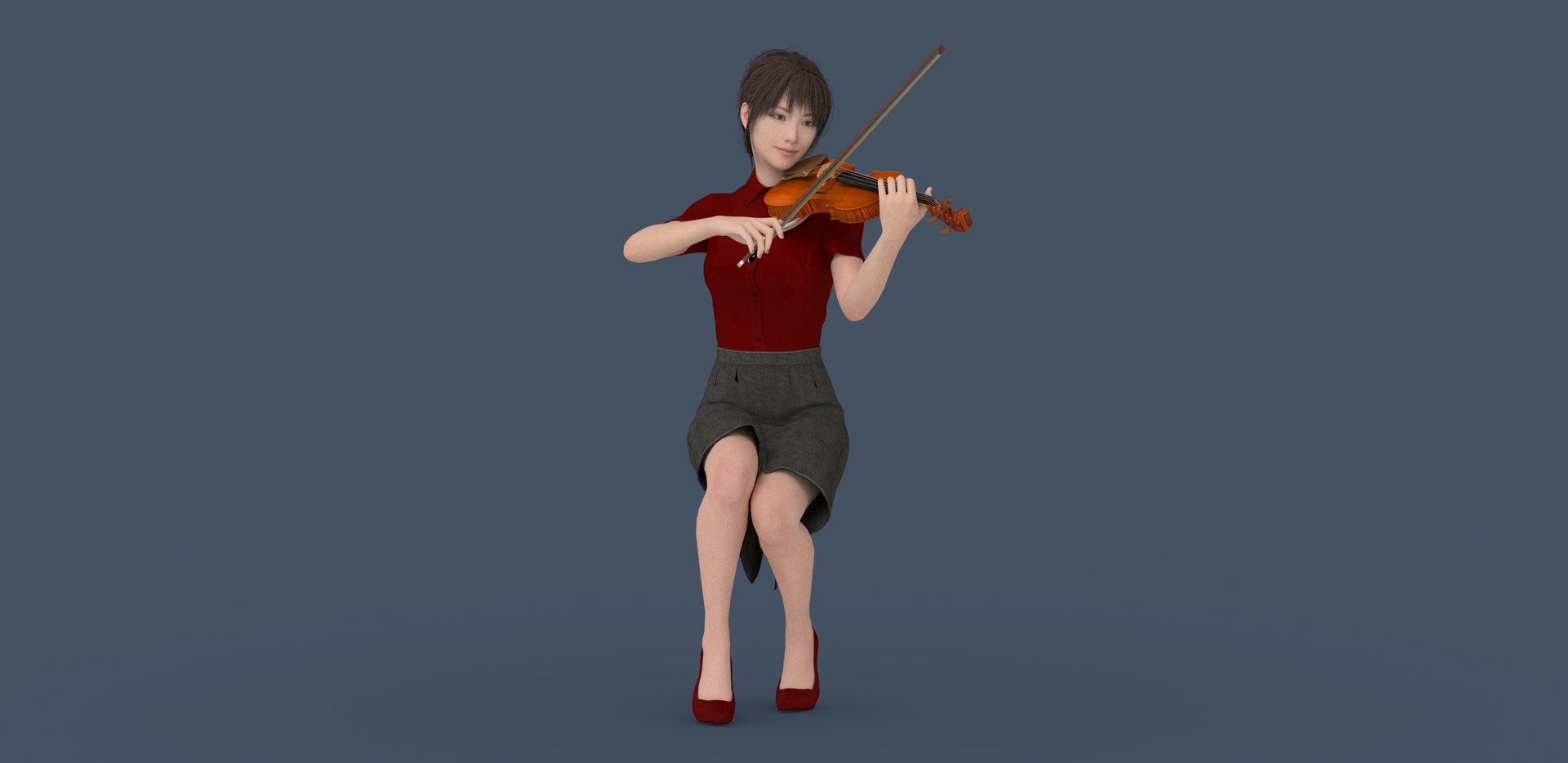 Female Violin Player 3D Model - TurboSquid 2077302