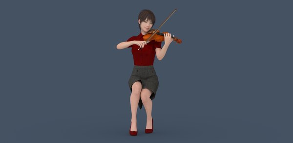 modelo 3d Violinista femenina - TurboSquid 2077302