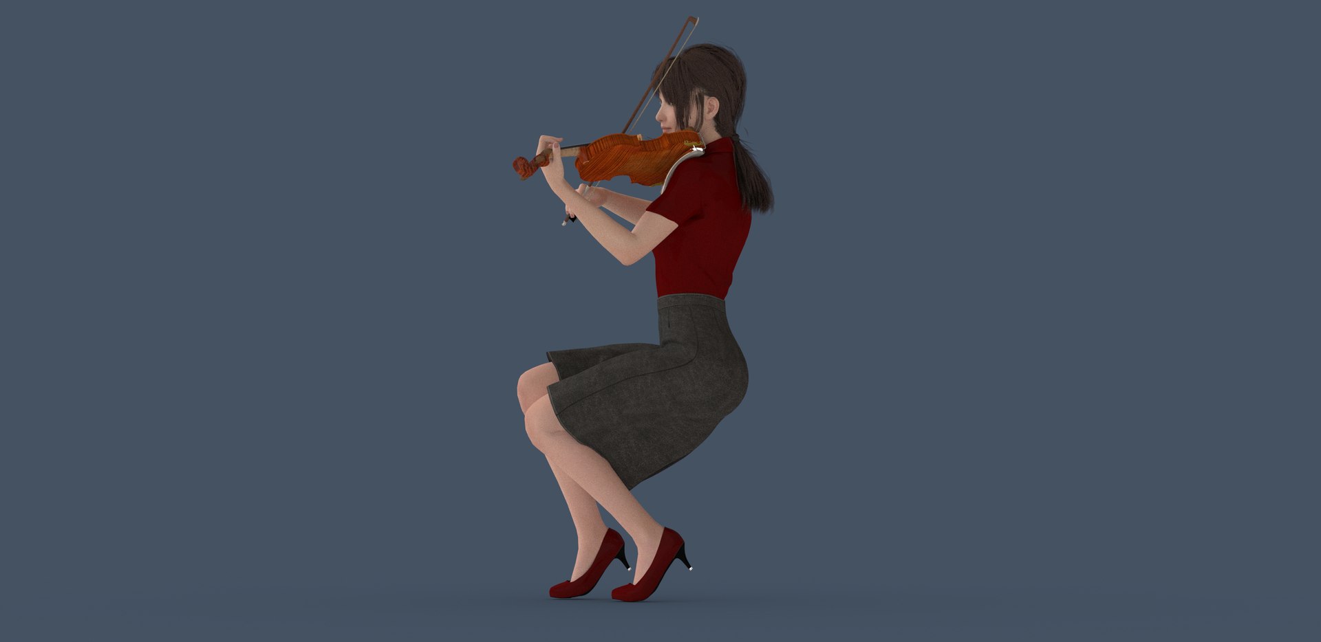 Female Violin Player 3D Model - TurboSquid 2077302