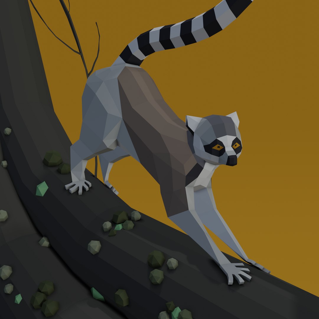 3D Model Low Poly Lemur - TurboSquid 1809701