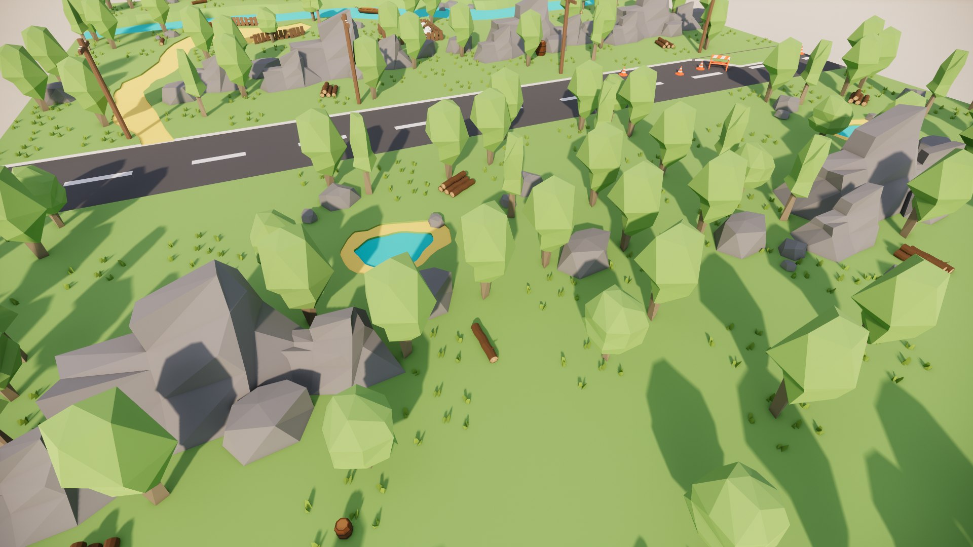 3D Cartoon Terrain Forest - TurboSquid 1656896