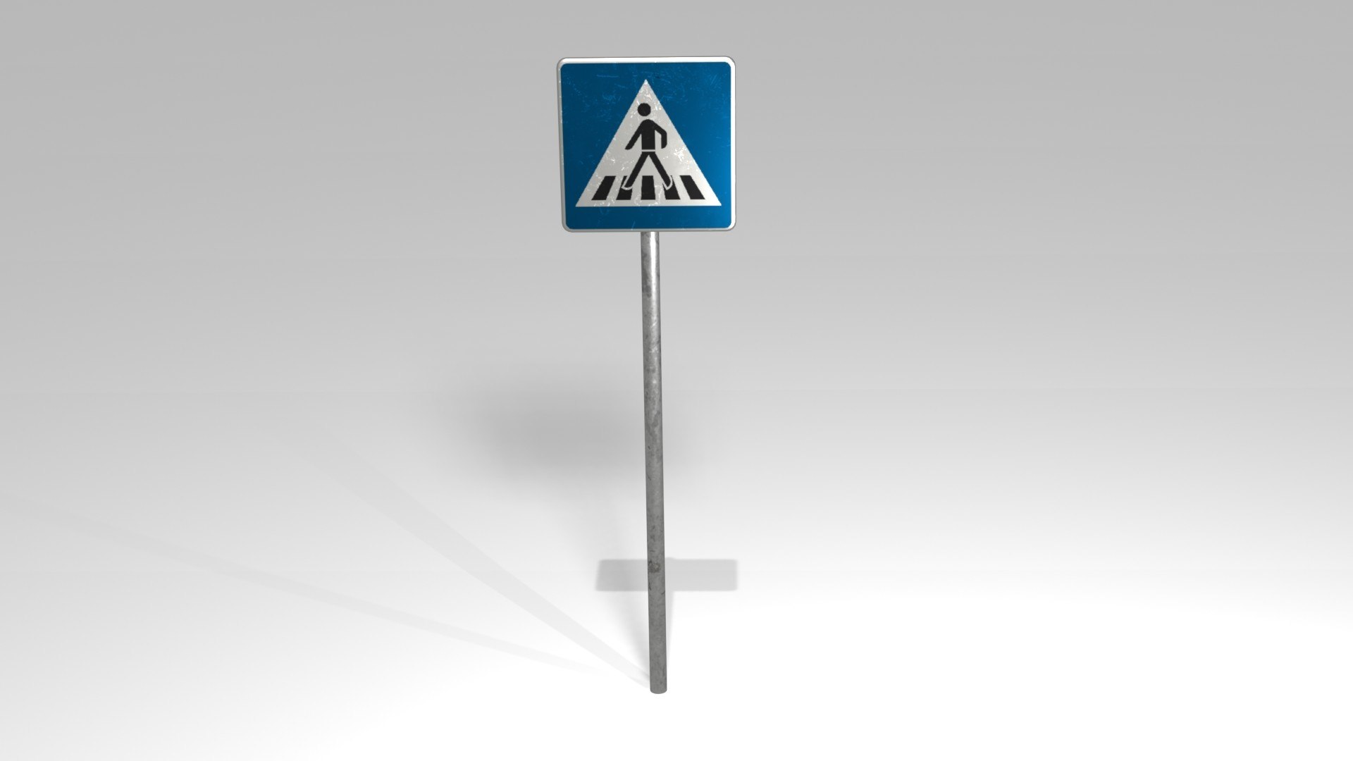 Traffic Sign Blue Crosswalk 3D Model - TurboSquid 2143761