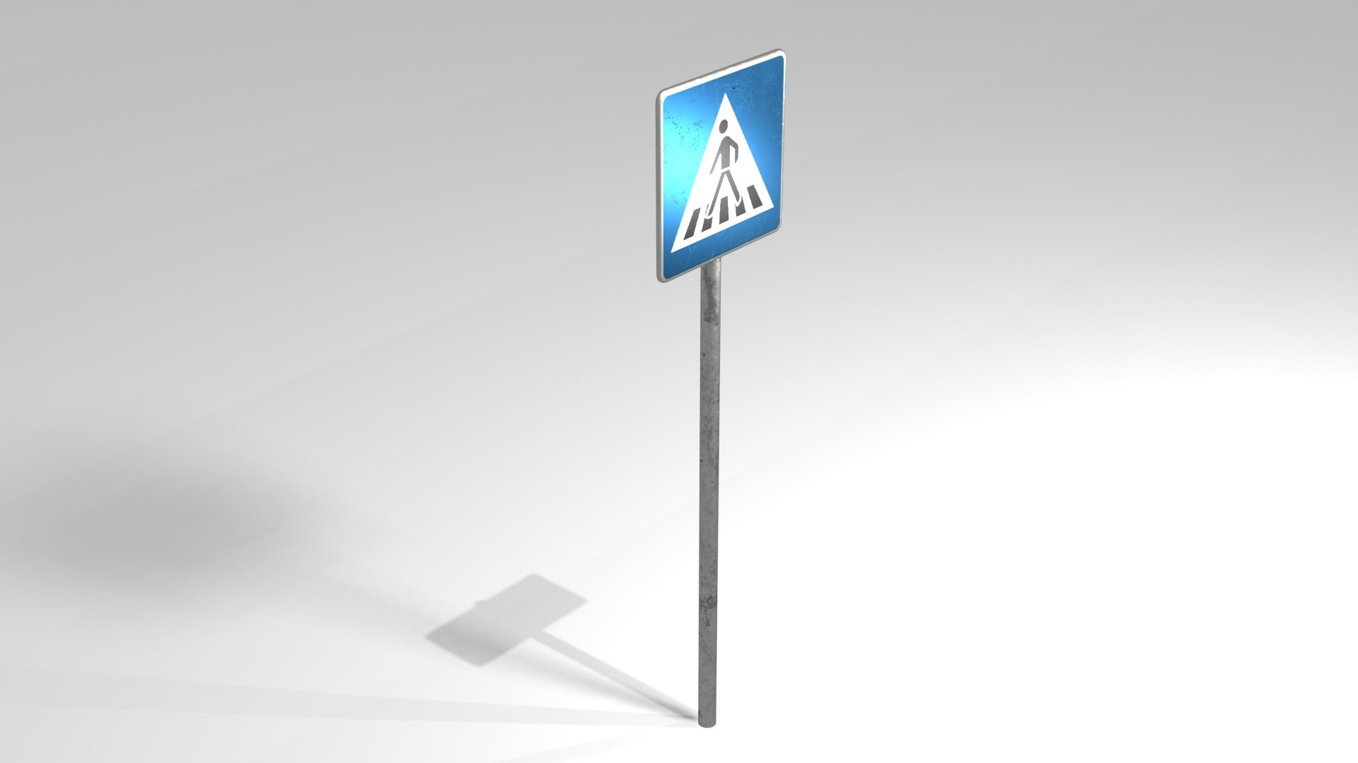 Traffic Sign Blue Crosswalk 3D Model - TurboSquid 2143761