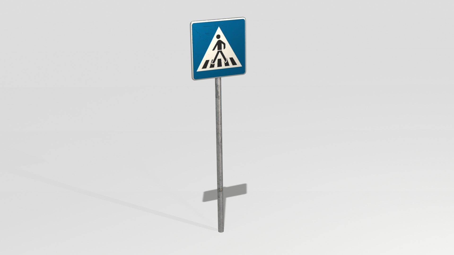 Traffic Sign Blue Crosswalk 3D Model - TurboSquid 2143761