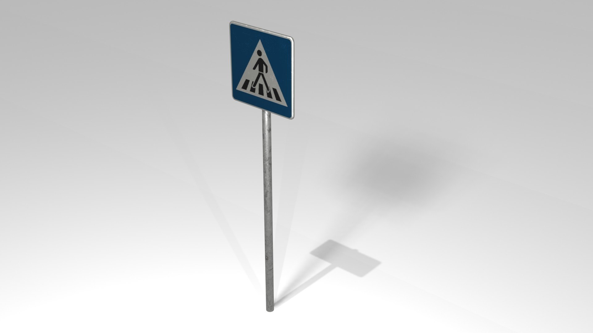 Traffic Sign Blue Crosswalk 3D Model - TurboSquid 2143761