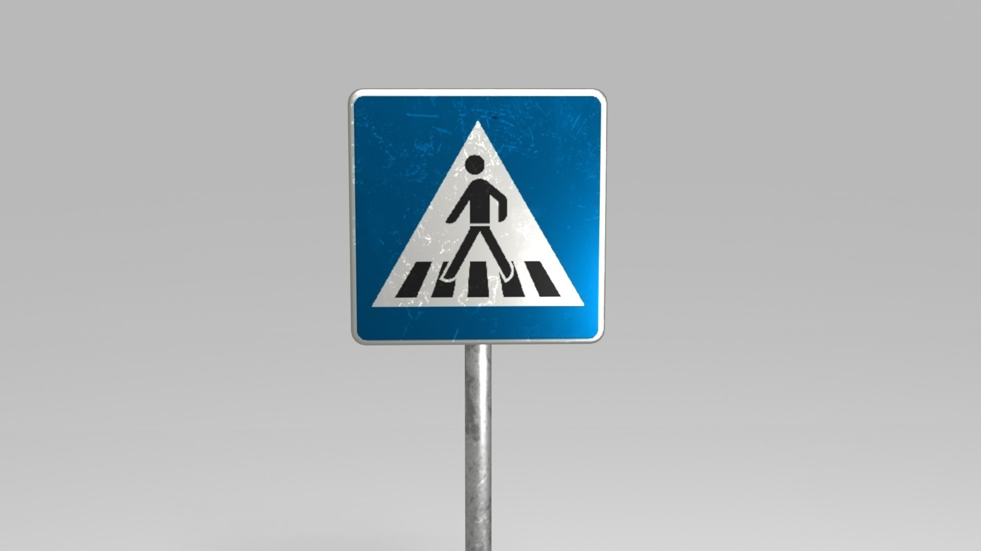 Traffic Sign Blue Crosswalk 3D Model - TurboSquid 2143761