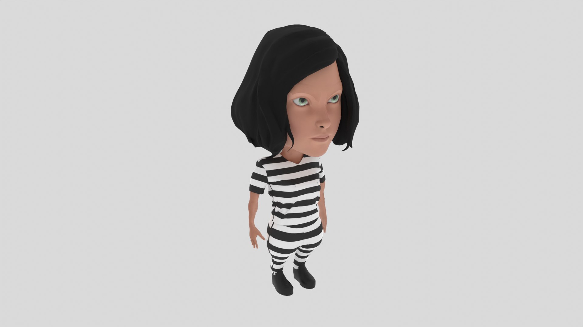 Cartoon Prisoner Woman 3D Model - TurboSquid 2034773