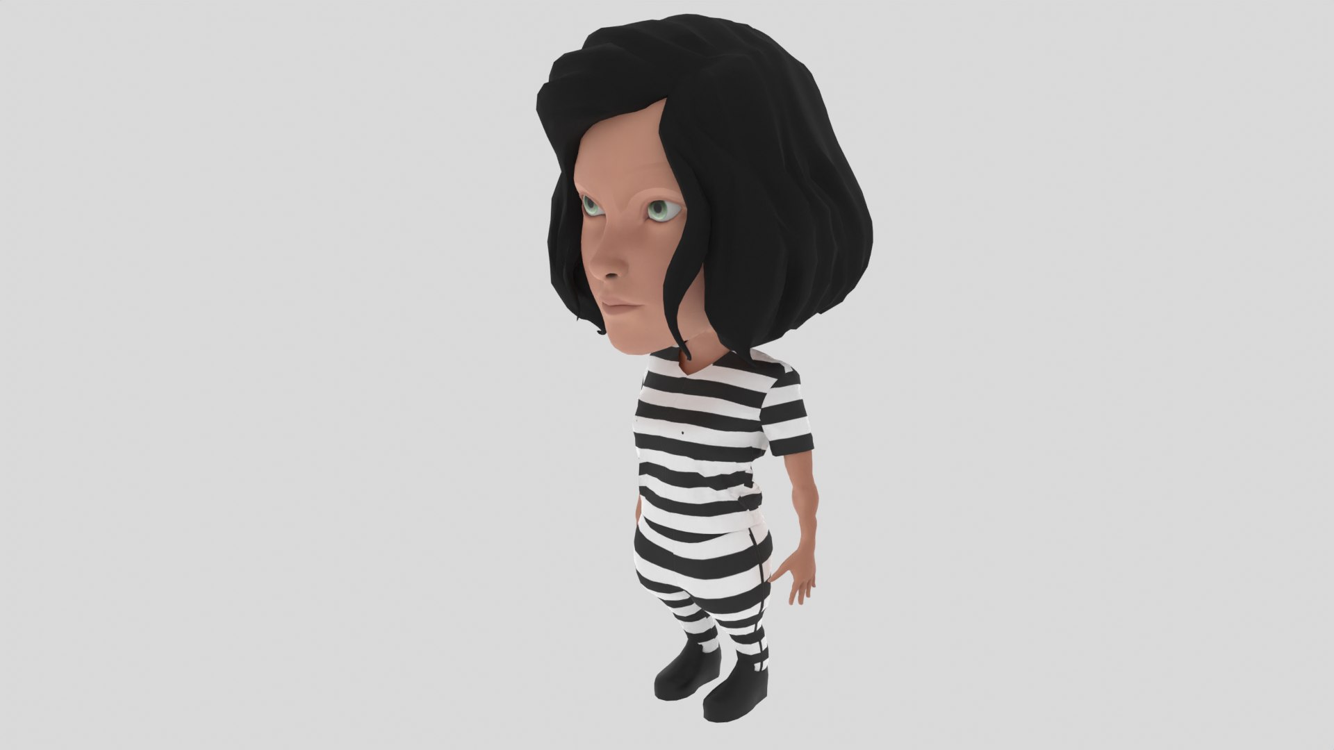 Cartoon Prisoner Woman 3D Model - TurboSquid 2034773
