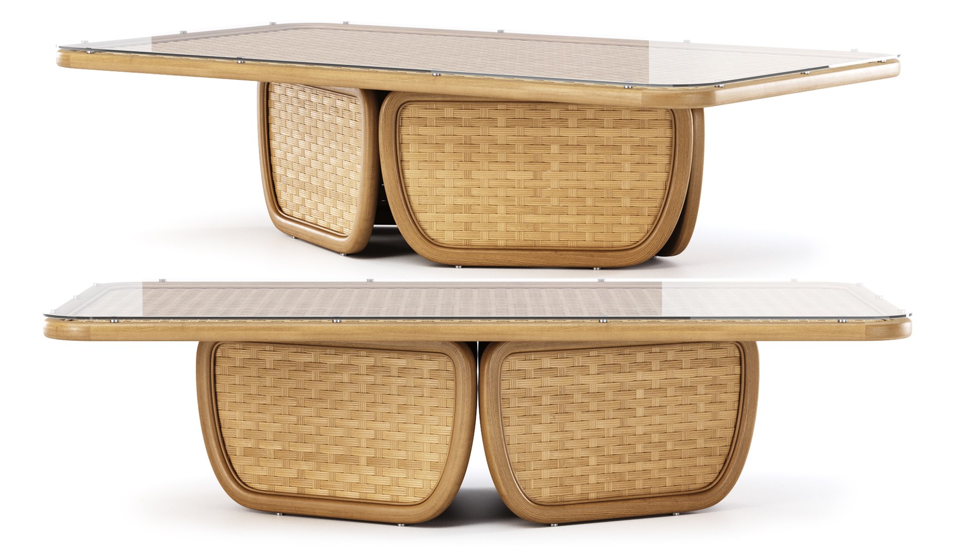 Lucy Rattan Rectangular Table By Bpoint 3D Model - TurboSquid 2030830