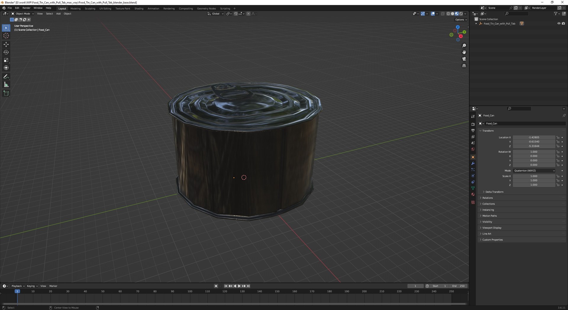 3D Food Tin Can With Pull Tab Model - TurboSquid 2346112