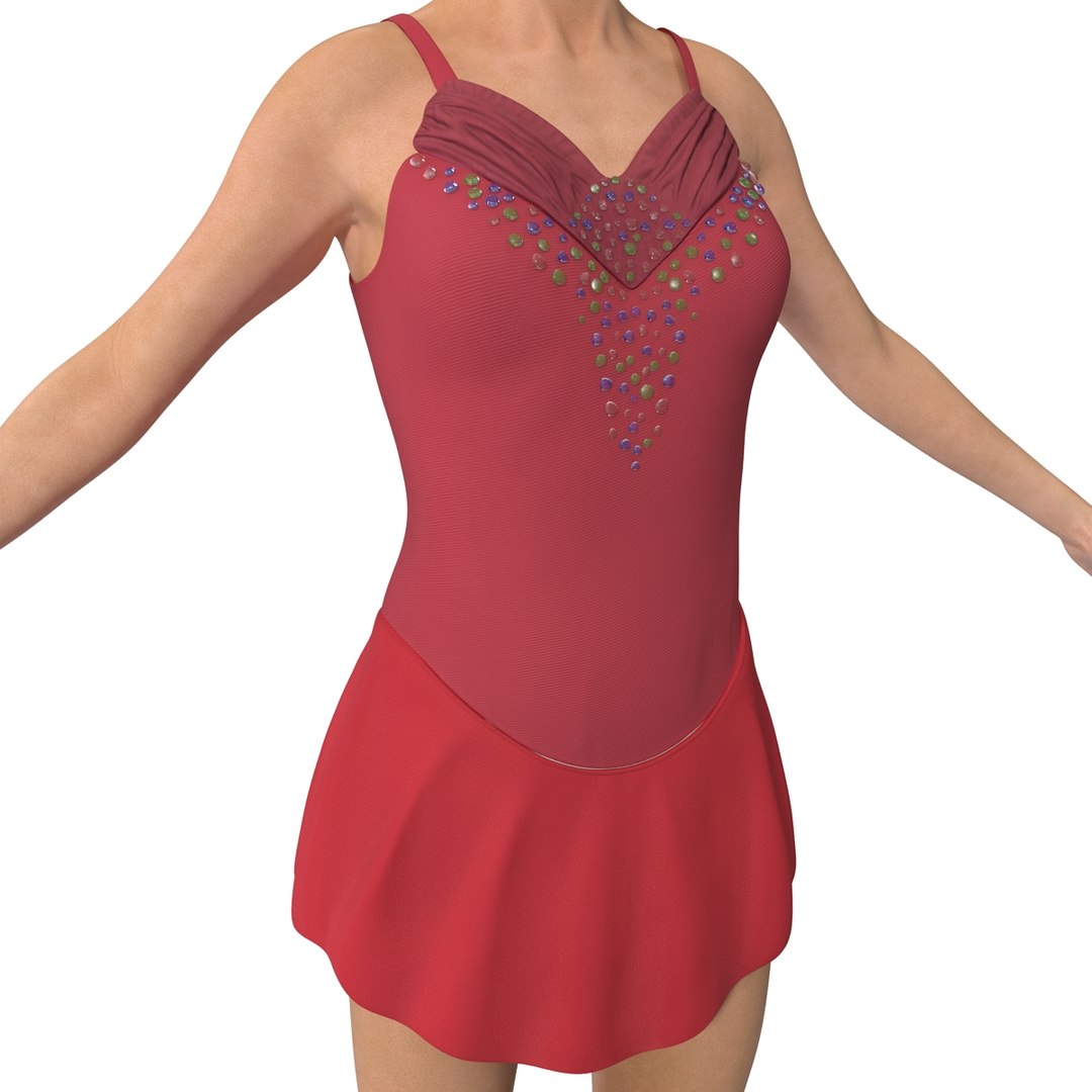 3d women figure skater model