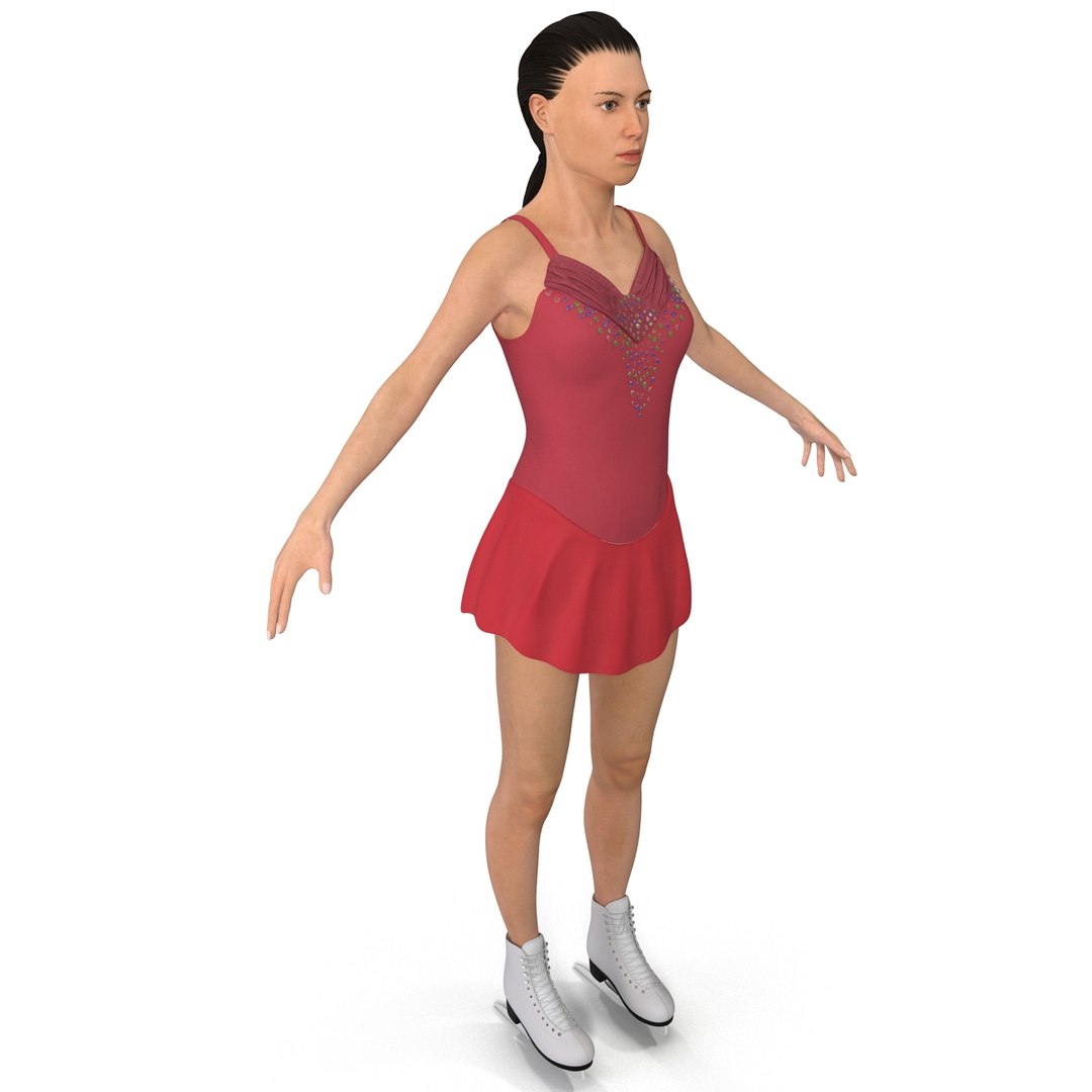 3d women figure skater model