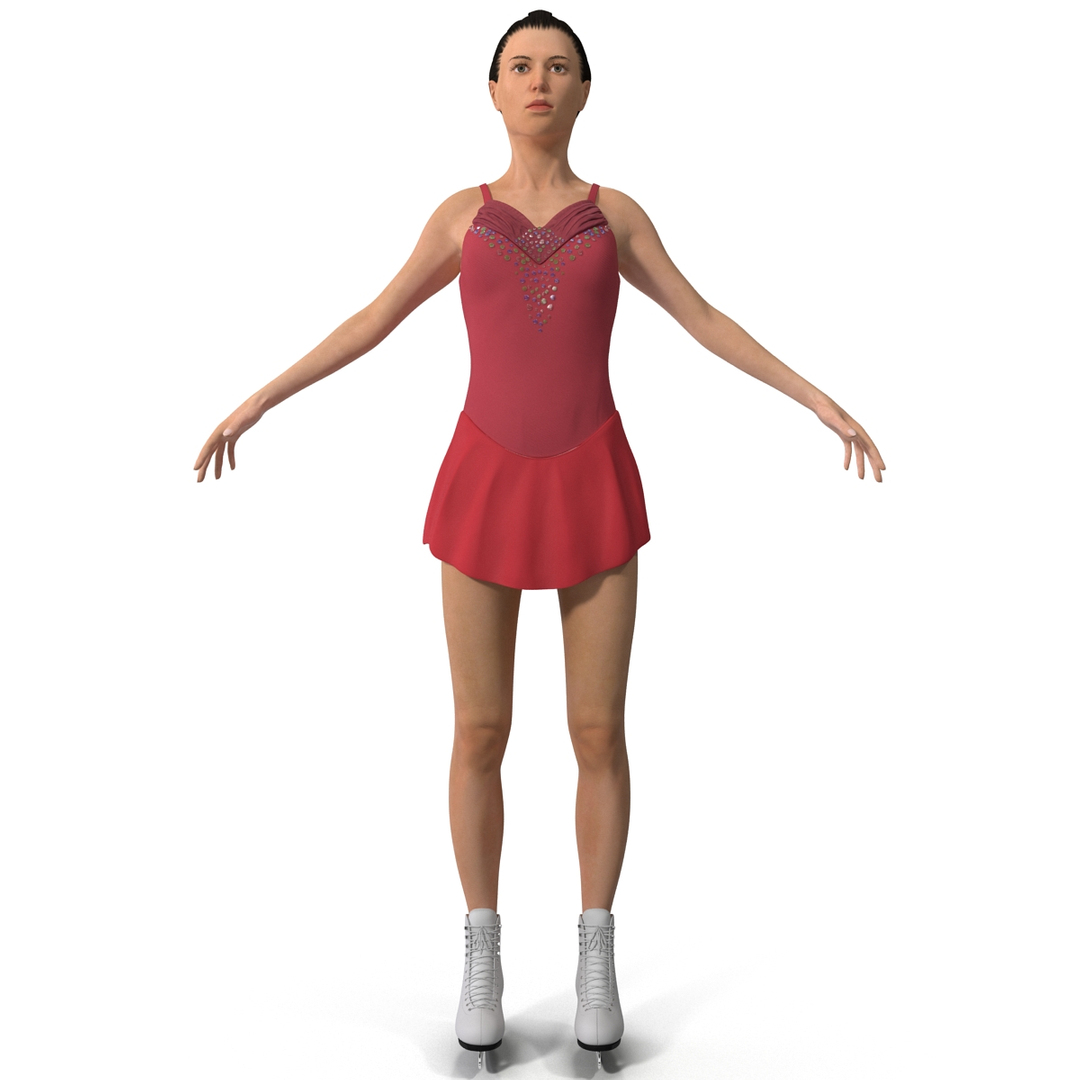 3d women figure skater model