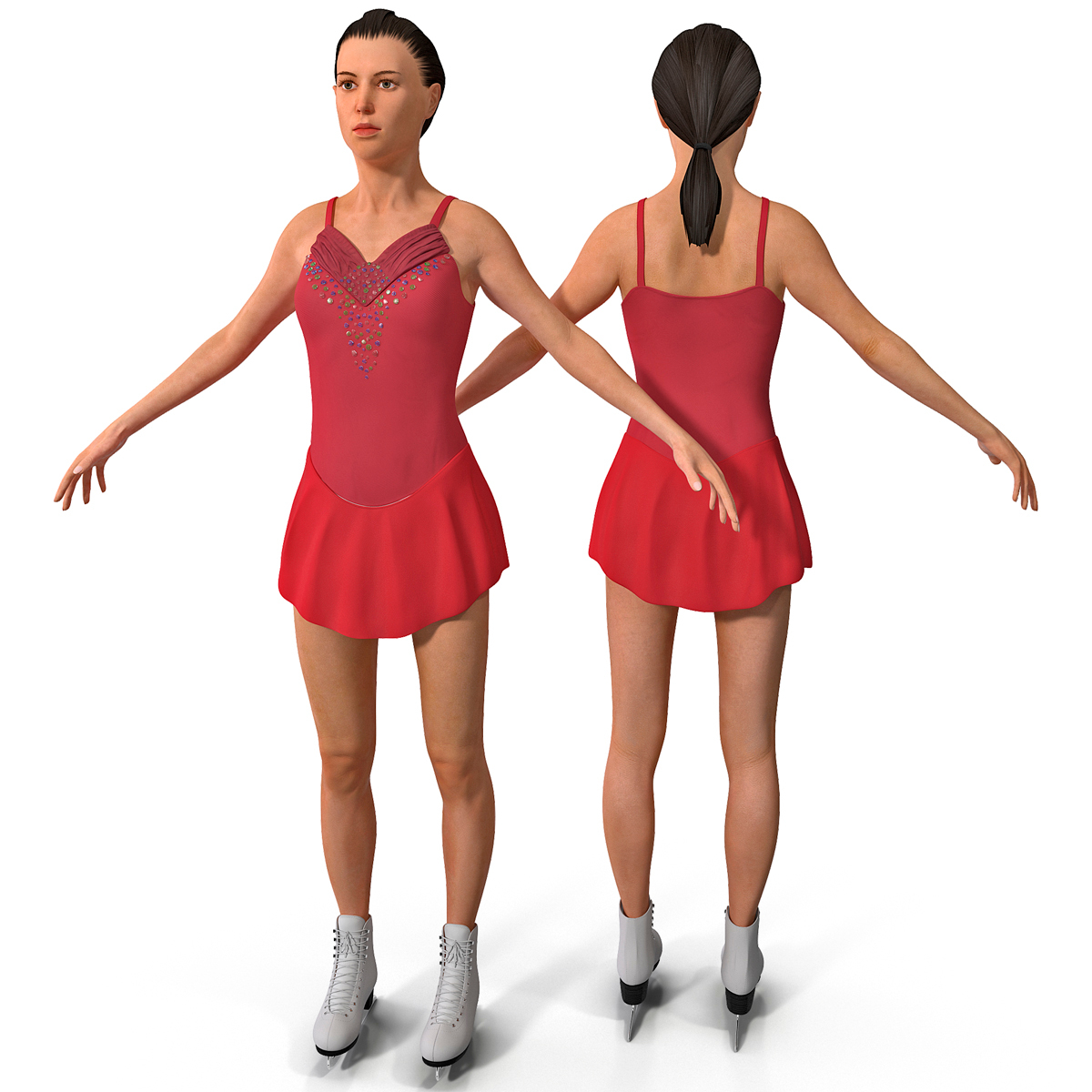 3d women figure skater model