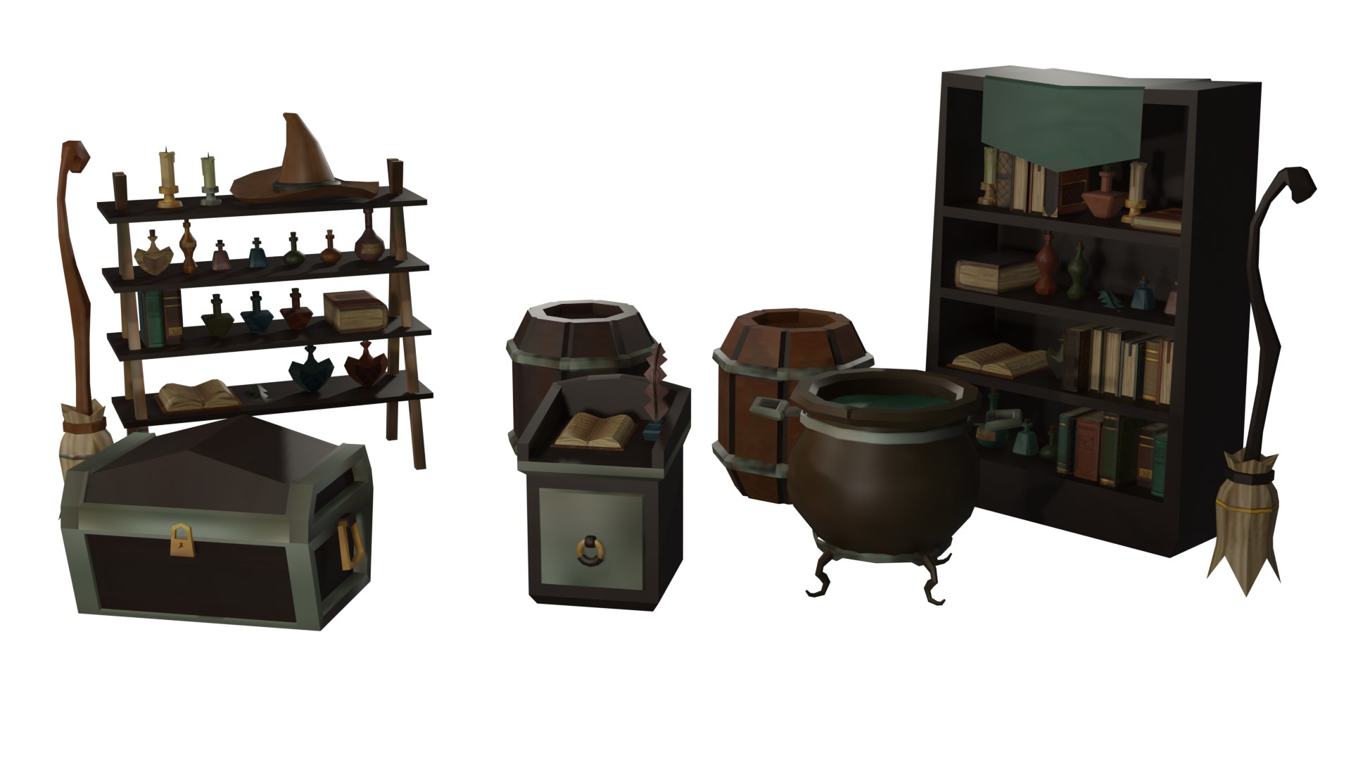 3D Lowpoly Stylized Witch Asset - TurboSquid 2131891