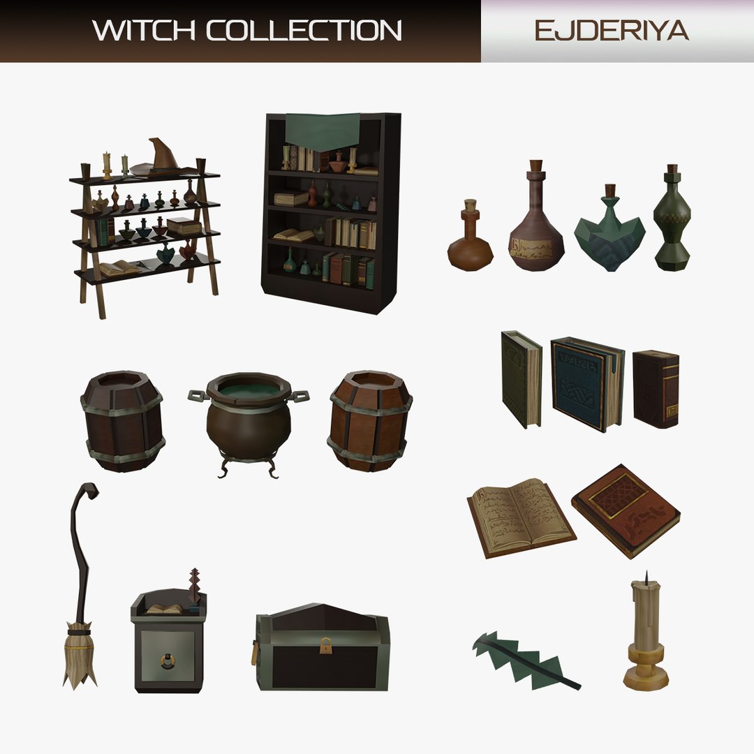 3D Lowpoly Stylized Witch Asset - TurboSquid 2131891