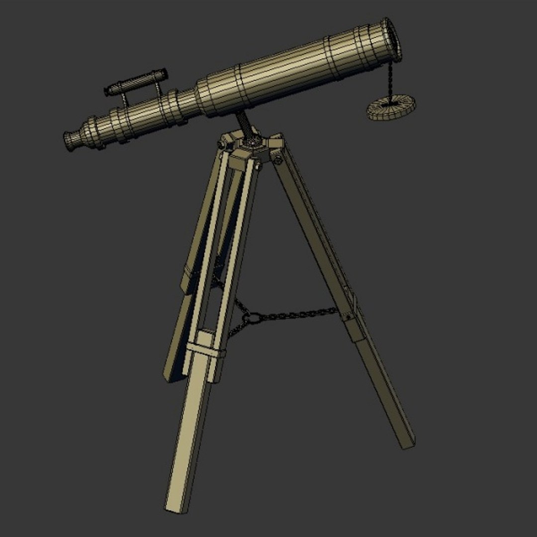 3D Antique Telescope Model - TurboSquid 476418