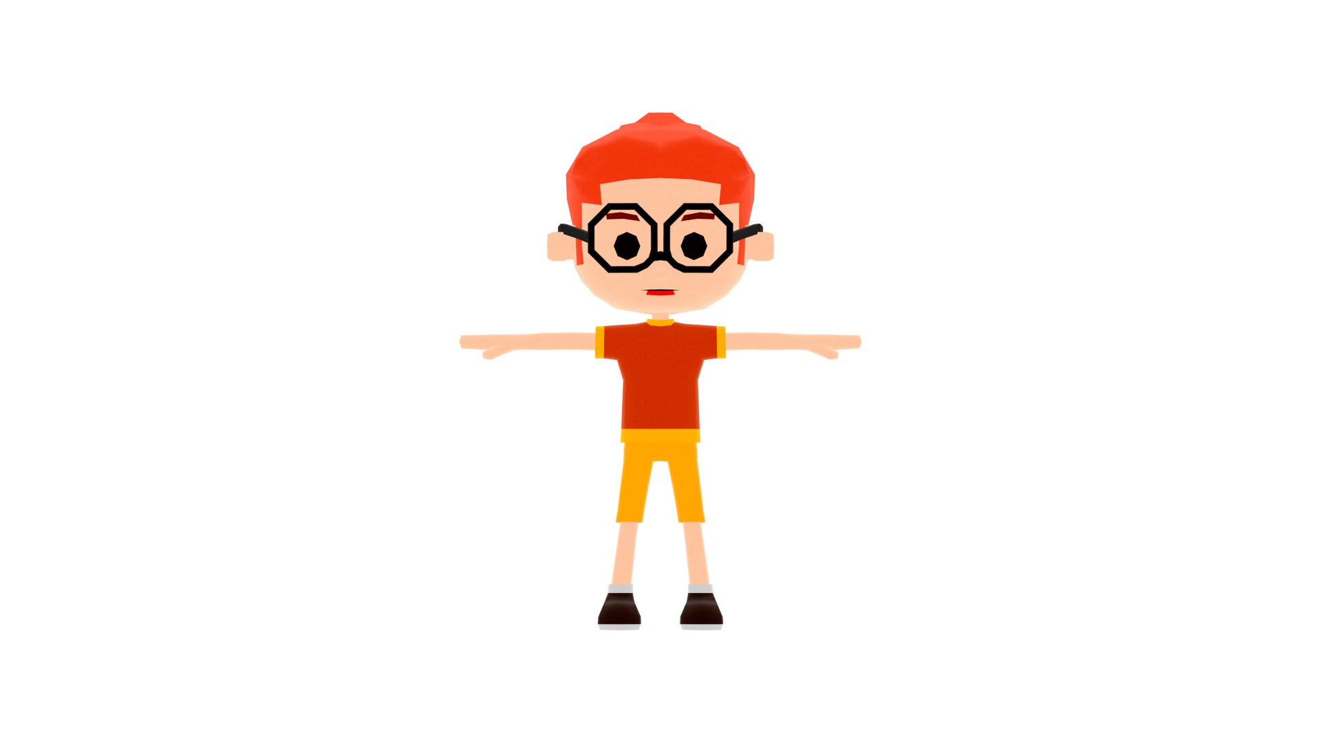 Boy Red Haired - OBJ - Low Poly Quad Model - TurboSquid 1785493