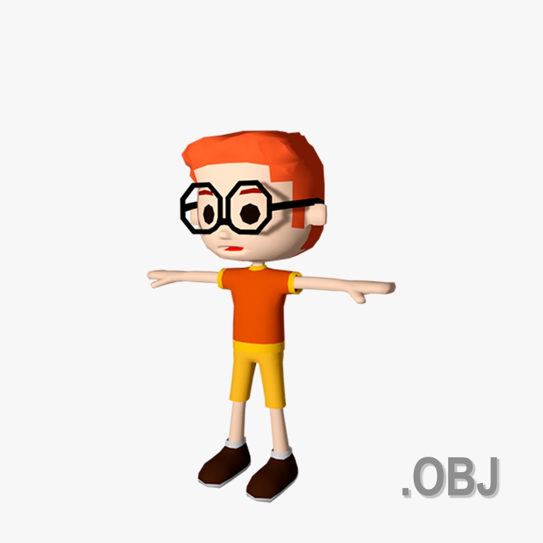 Boy Red Haired - OBJ - Low Poly Quad Model - TurboSquid 1785493