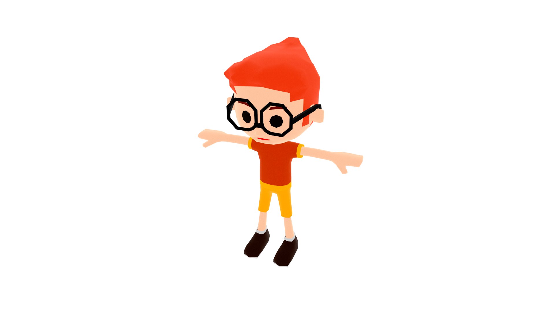 Boy Red Haired - OBJ - Low Poly Quad Model - TurboSquid 1785493