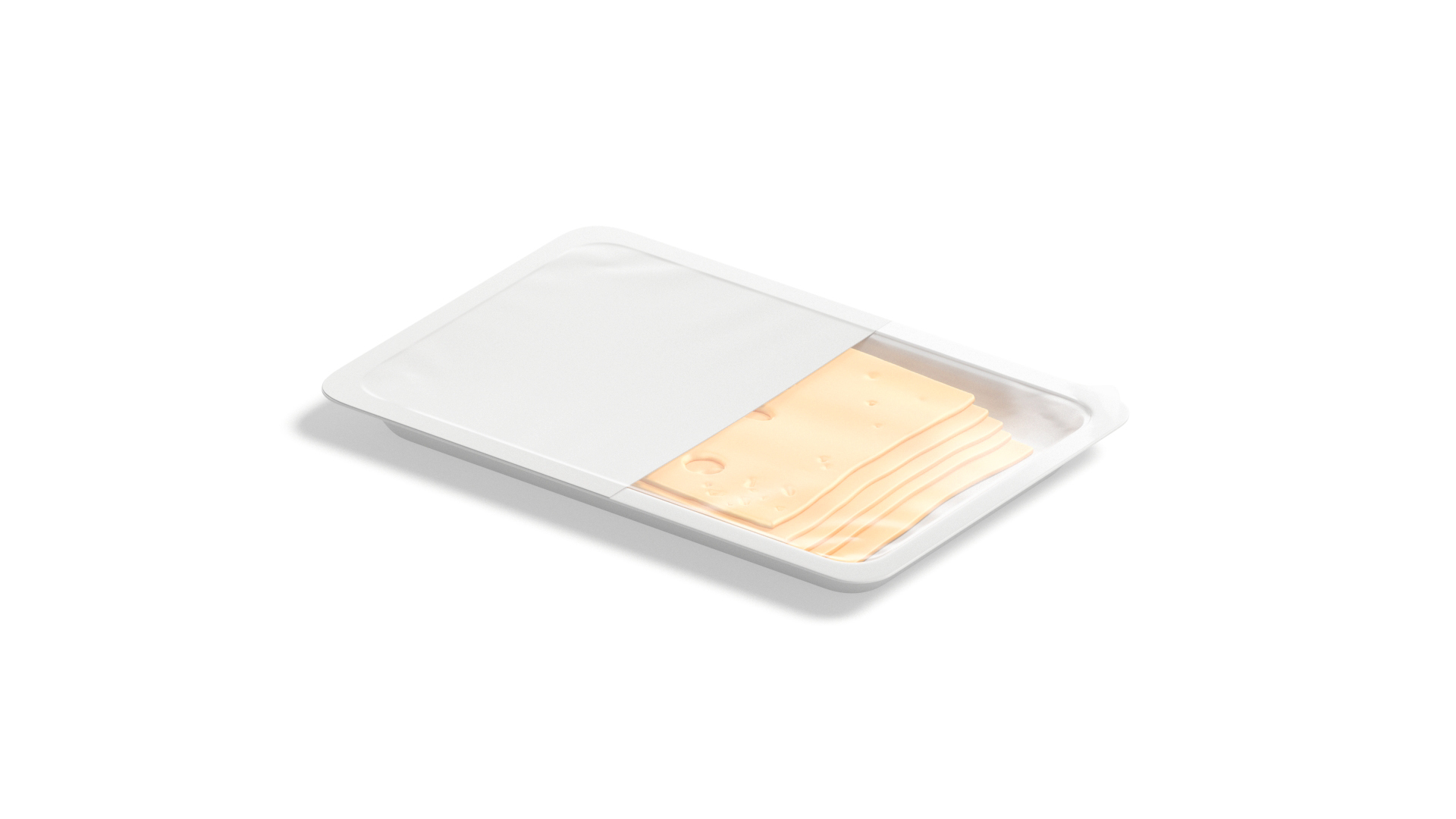 Cheese Packaging - Plastic Transparent Tray With Chese Slices Model ...