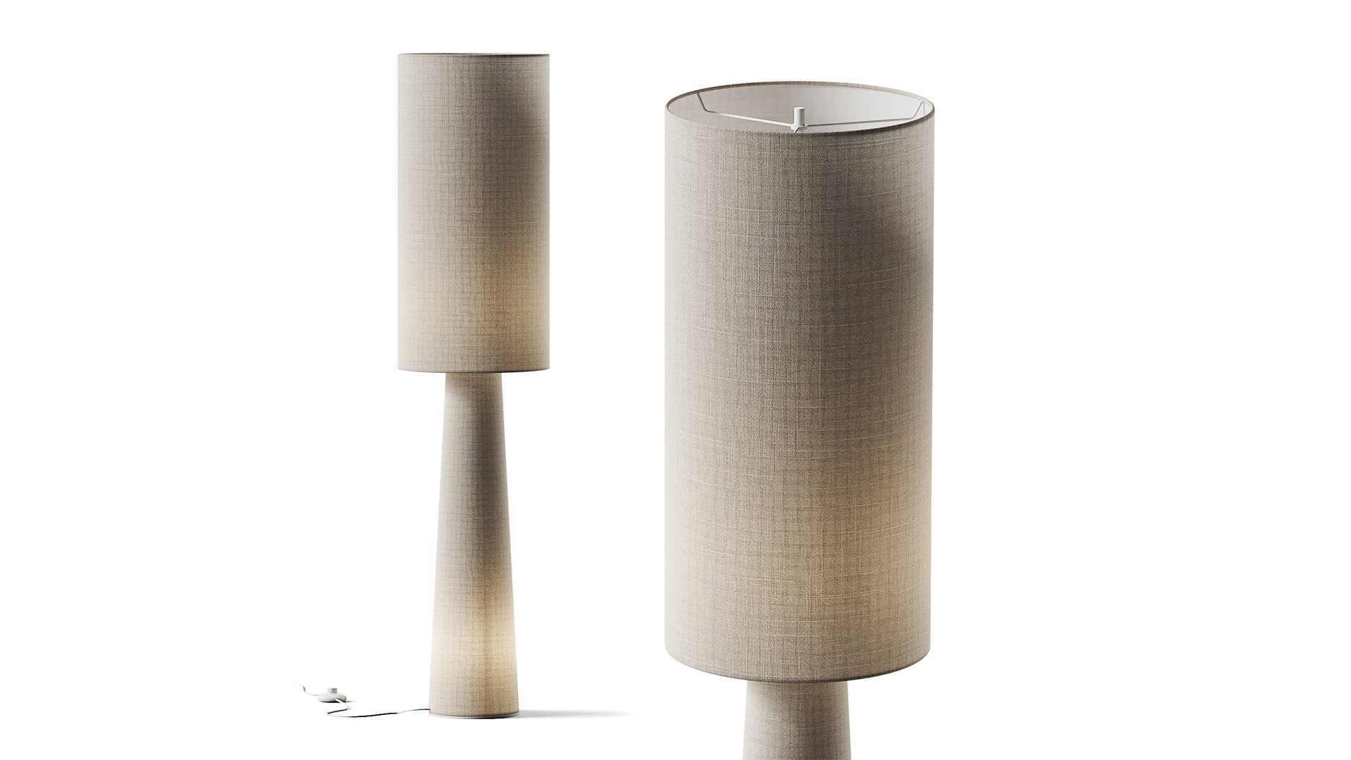 3D Abigail Ahern Linen Rylan Floor Lamp Model - TurboSquid 2272118