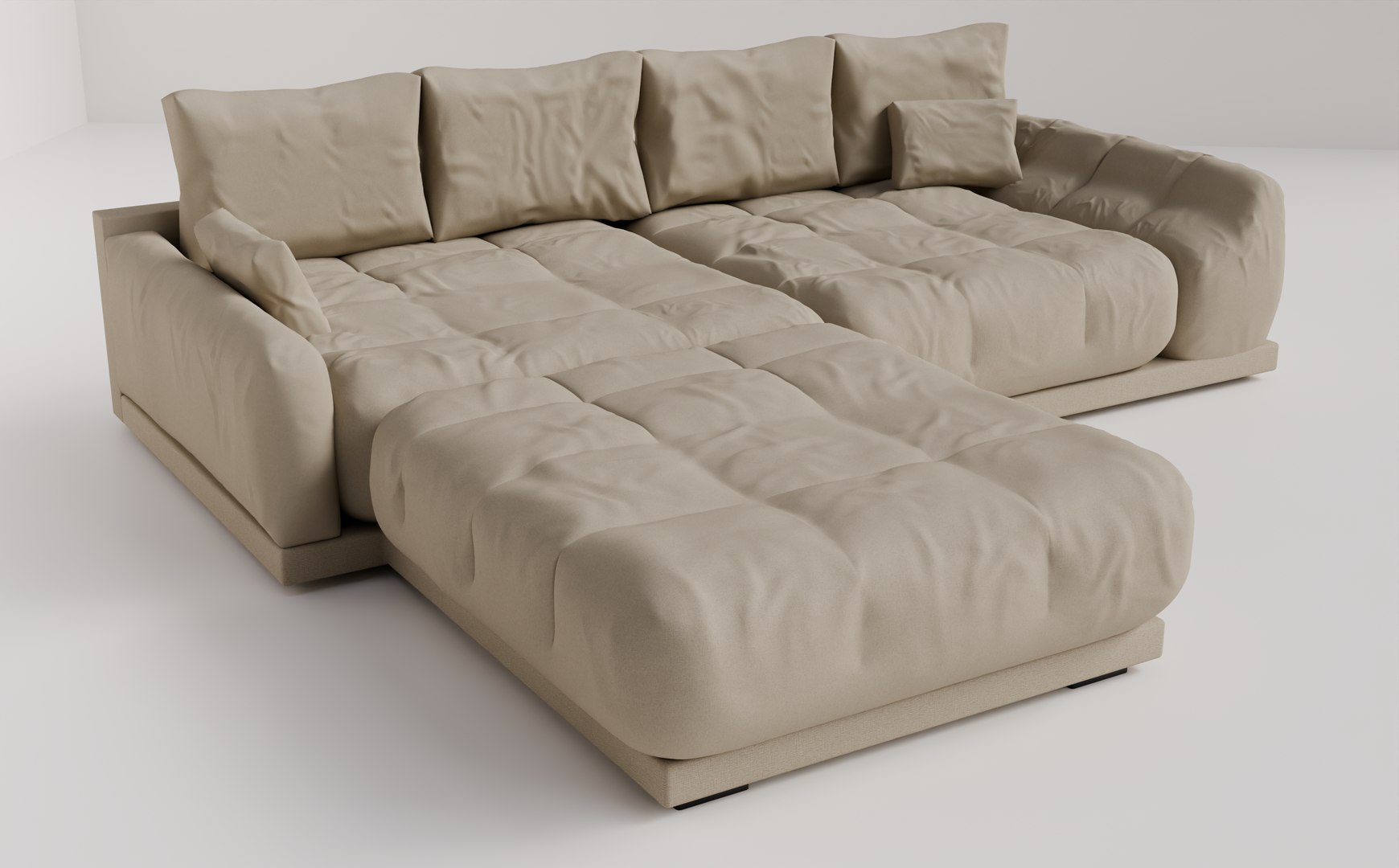 3D Realistic Couch 3D Model High Low Poly Versions Included ...