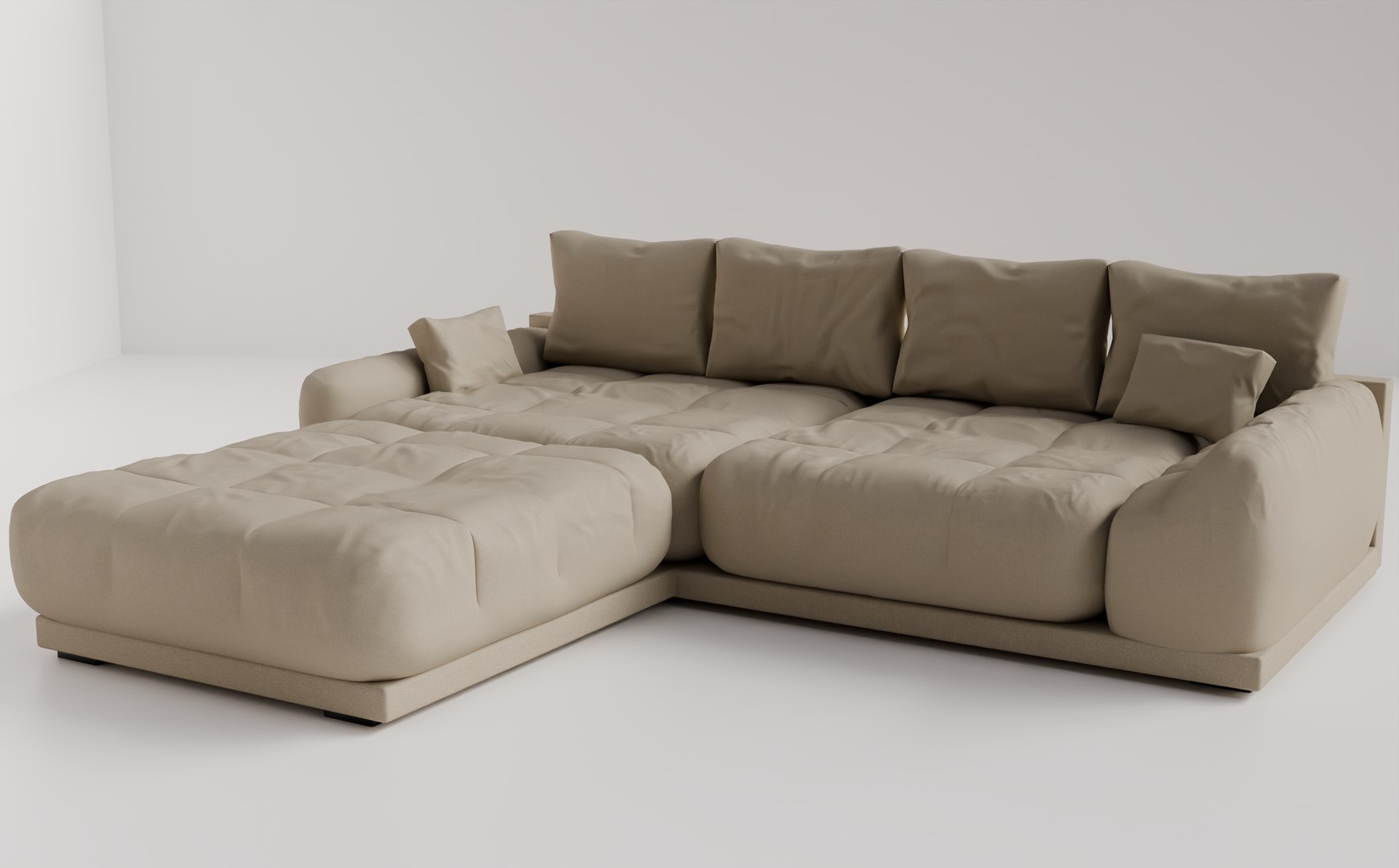 3D Realistic Couch 3D Model High Low Poly Versions Included ...