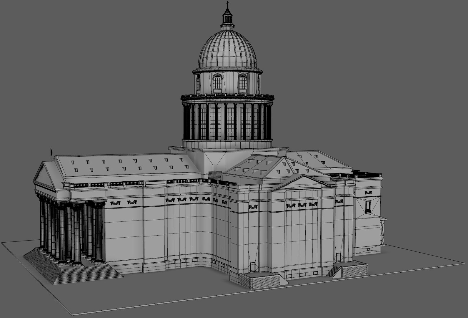3D Pantheon Paris Model - TurboSquid 1680692