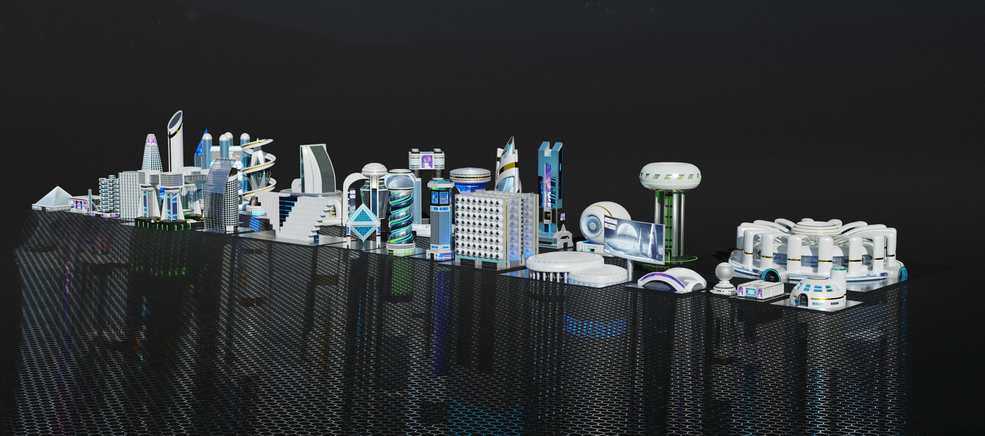 3D Futuristic City Kit - TurboSquid 2099852