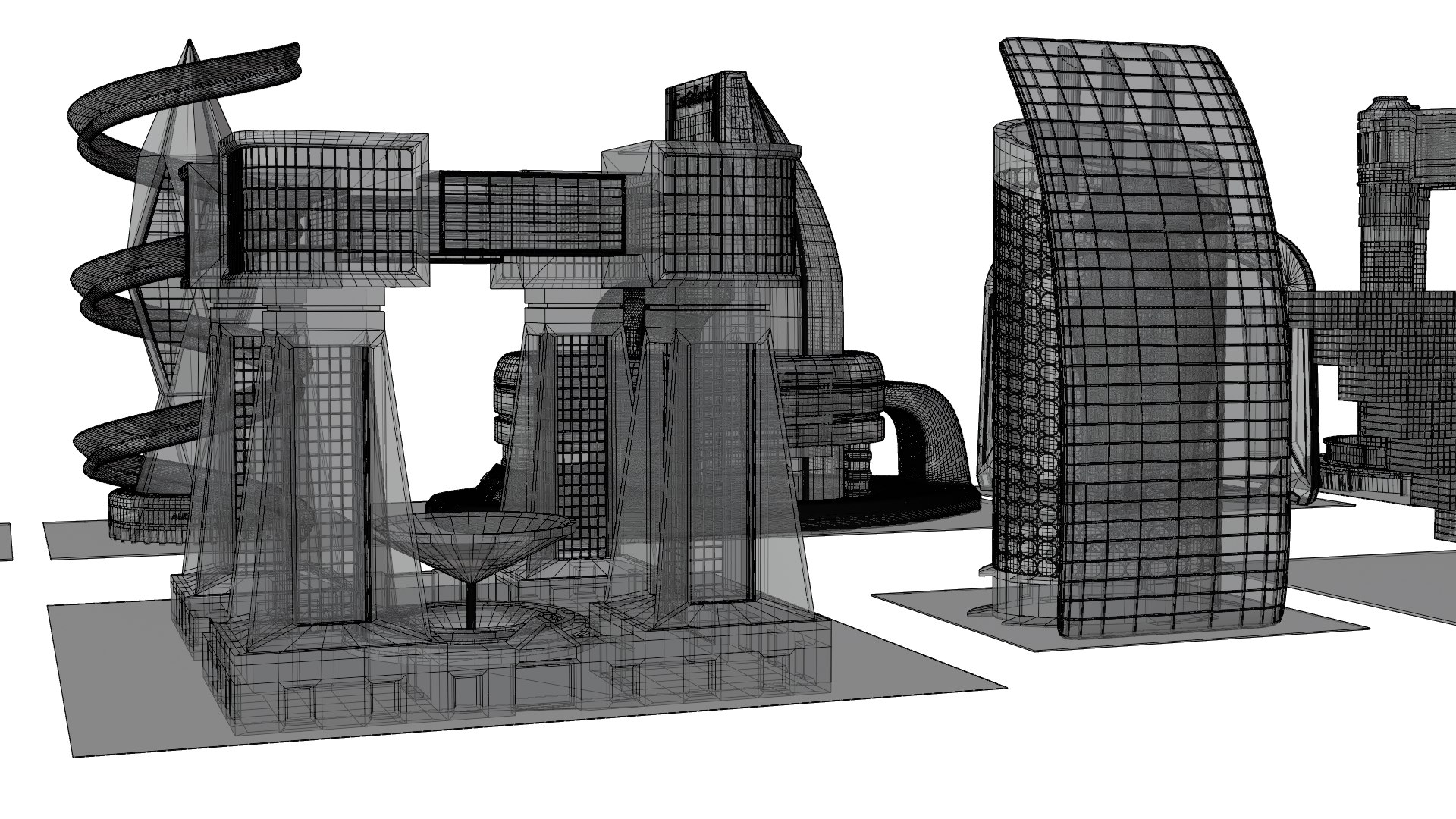 3D Futuristic City Kit - TurboSquid 2099852