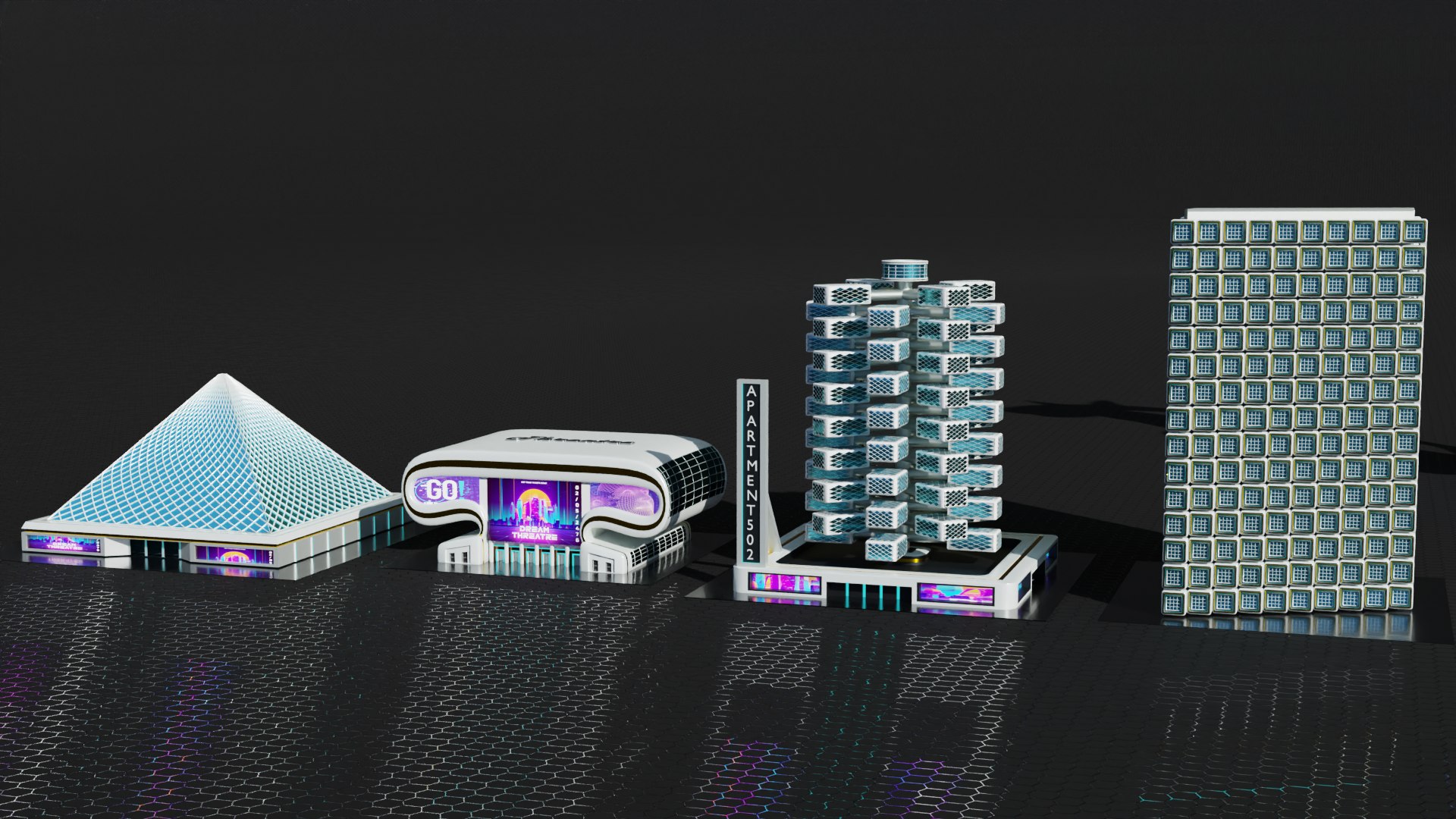 3D Futuristic City Kit - TurboSquid 2099852