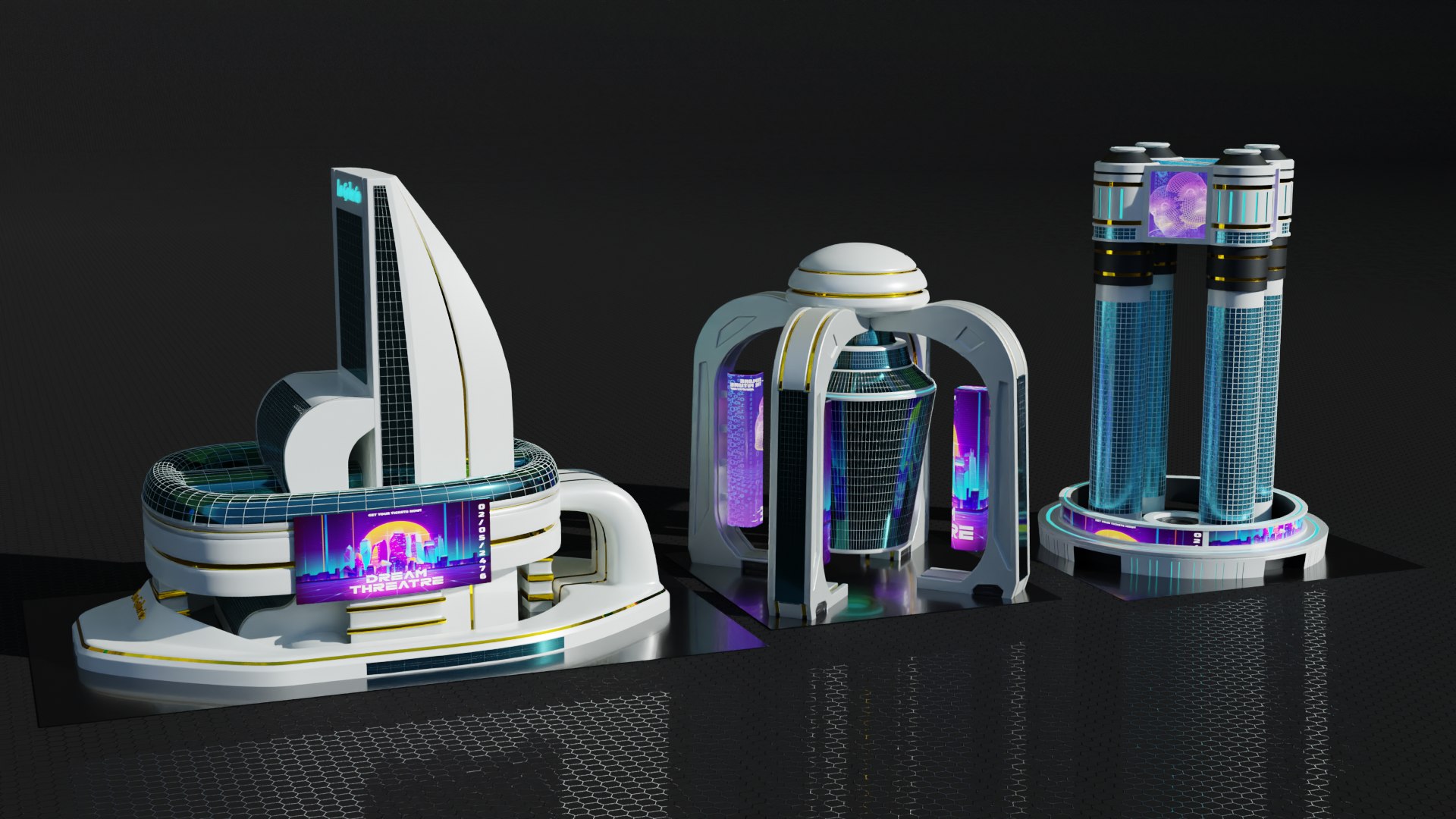 3D Futuristic City Kit - TurboSquid 2099852