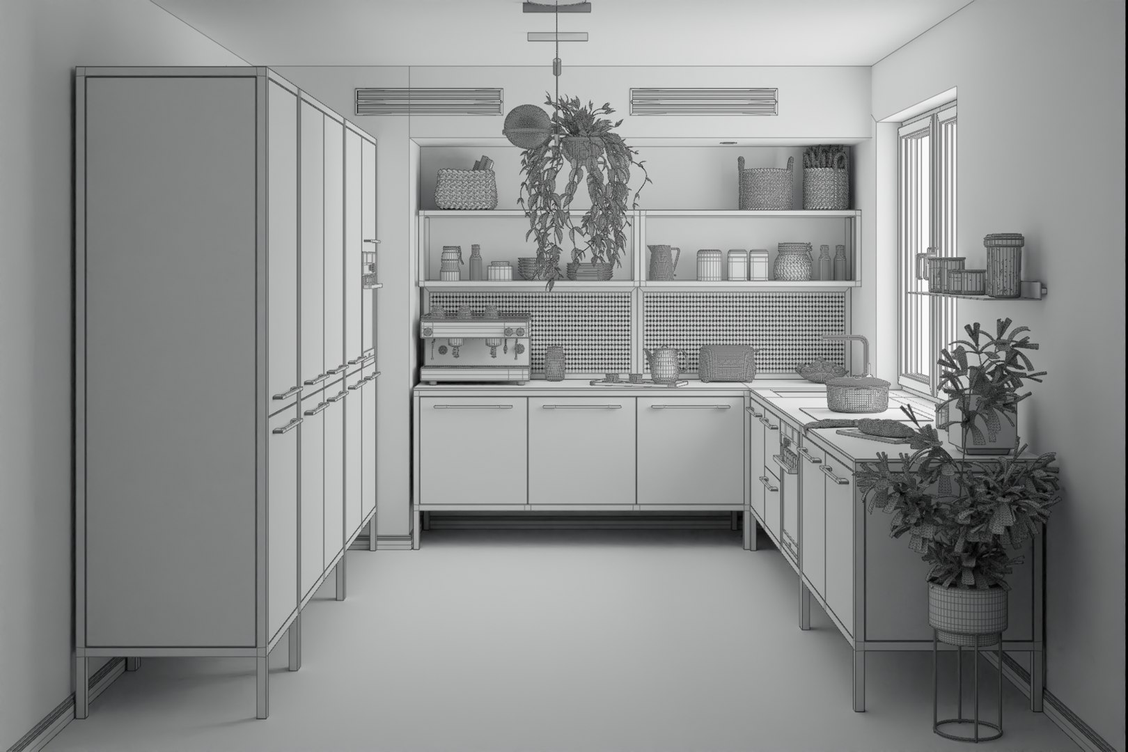 Mini Kitchen - Fantin Frame Kitchen U-shape Model - TurboSquid 2111341