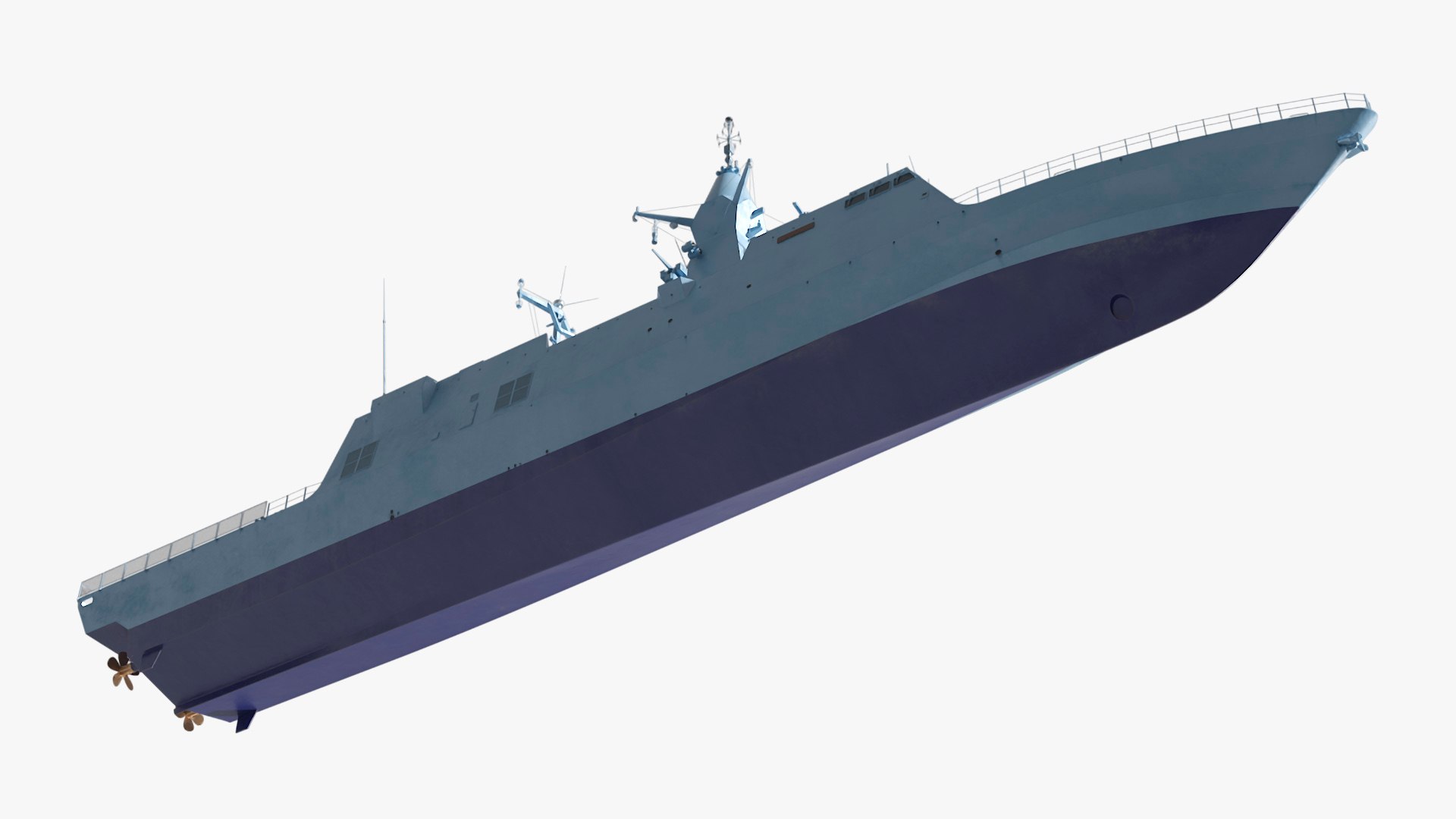 3D Combat Ship Class Corvette Navy Rigged For Cinema 4D Model ...