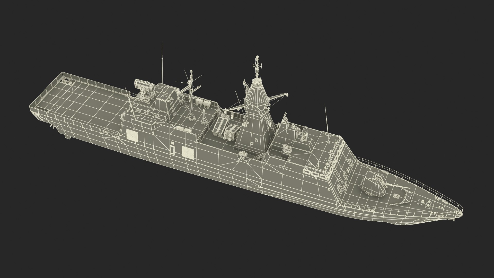 3D Combat Ship Class Corvette Navy Rigged For Cinema 4D Model ...