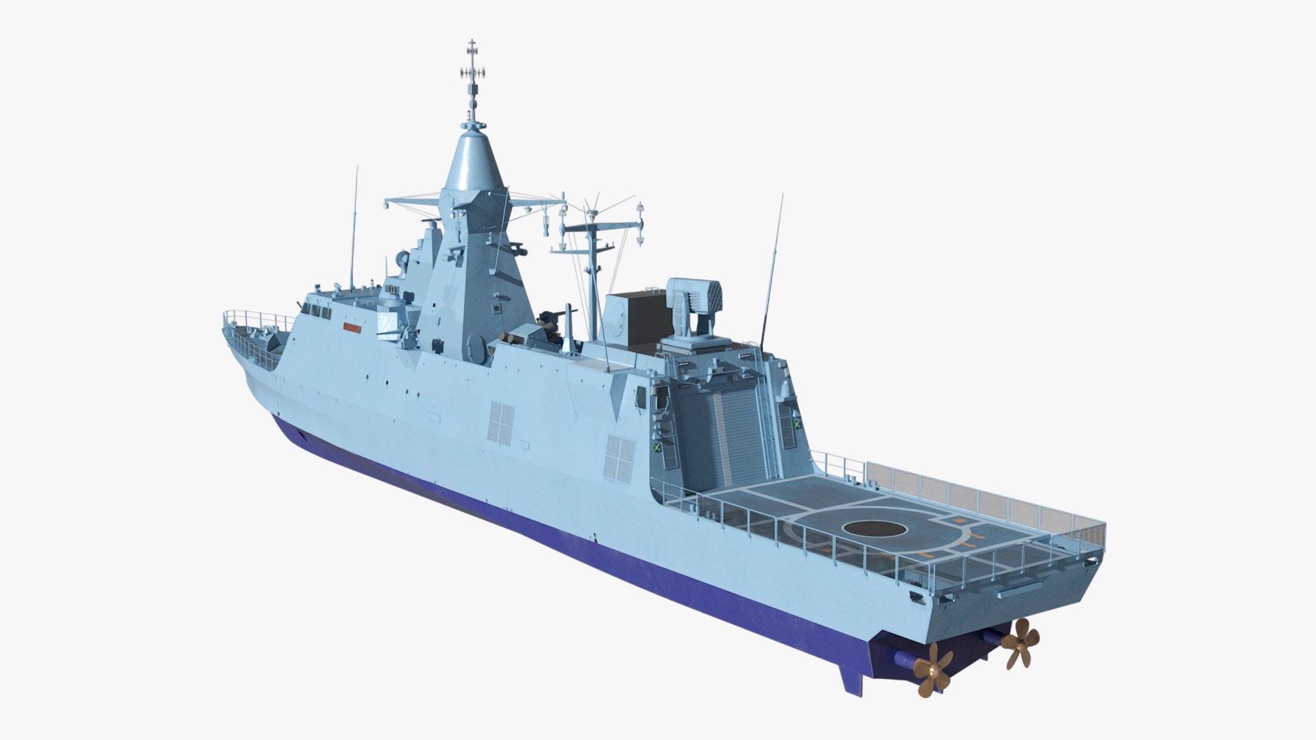 3D Combat Ship Class Corvette Navy Rigged For Cinema 4D Model ...