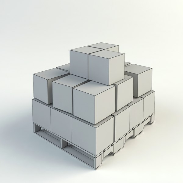 3d pallets boxes model