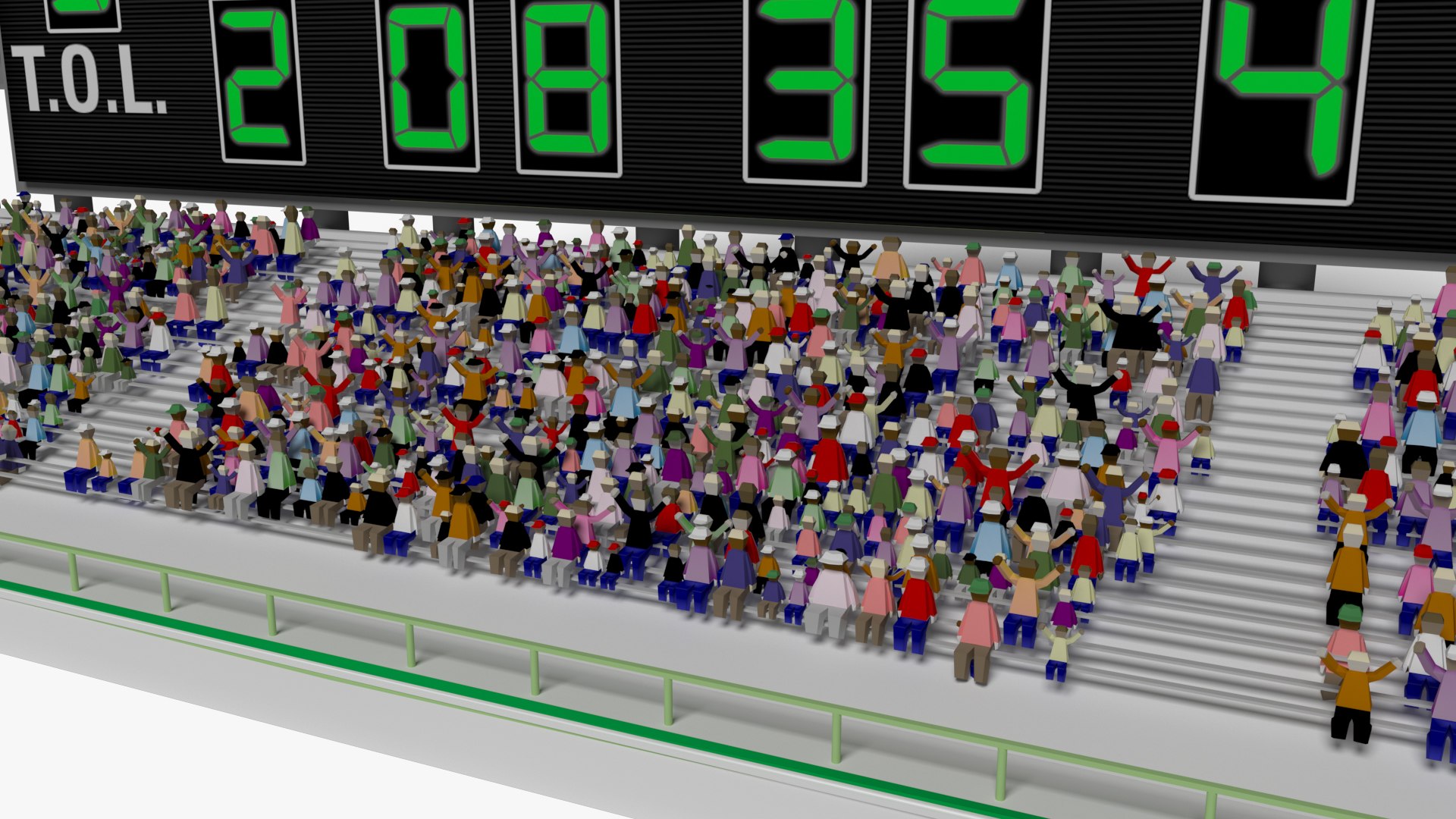 Large Fully Customizable Scoreboard 3d Model
