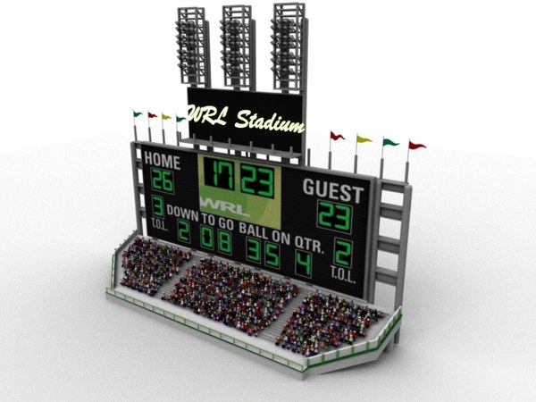 large fully customizable scoreboard 3d model